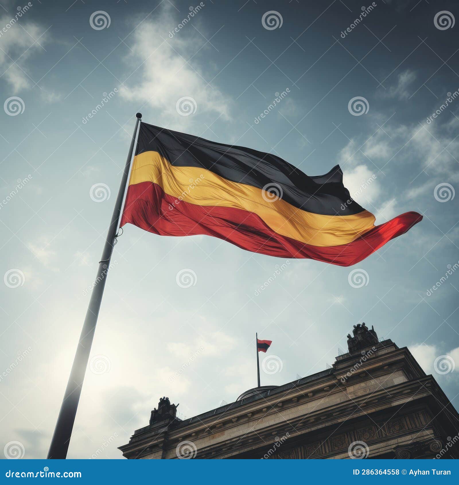 German flag and cloud sky stock illustration. Illustration of cloud ...