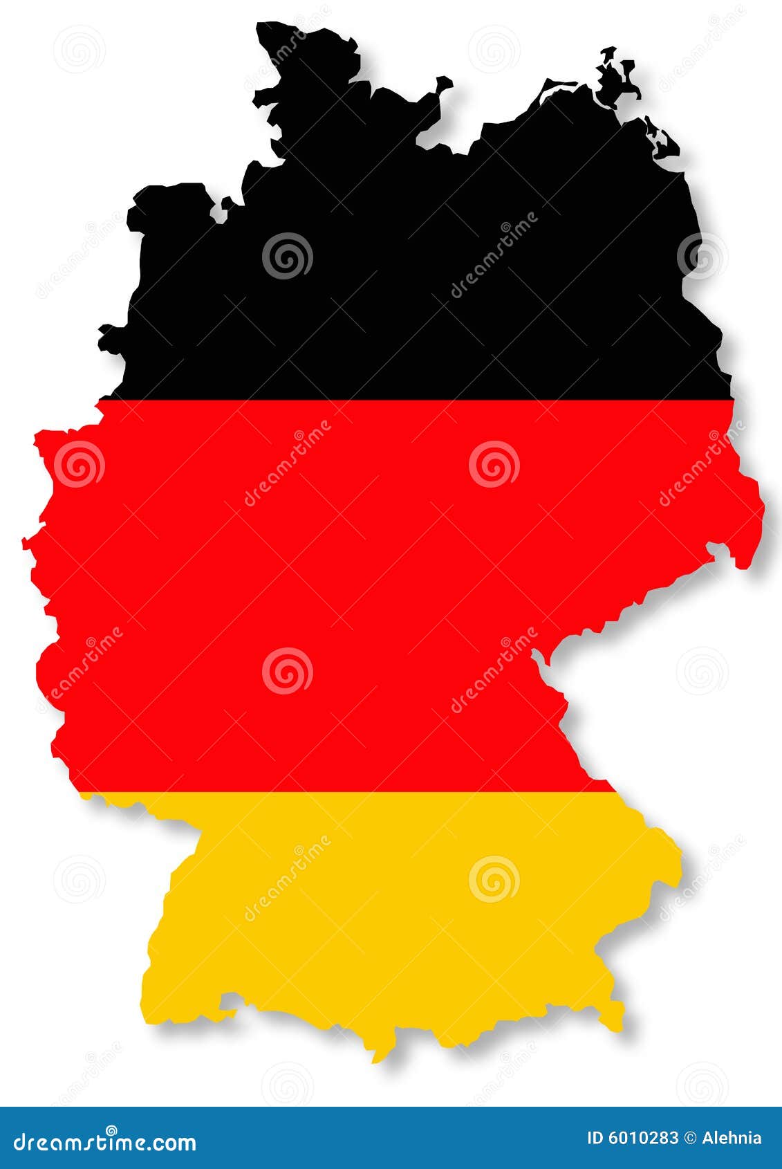 German Flag on Country Map Illustration Stock Illustration ...