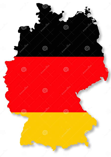 German Flag on Country Map Illustration Stock Illustration ...