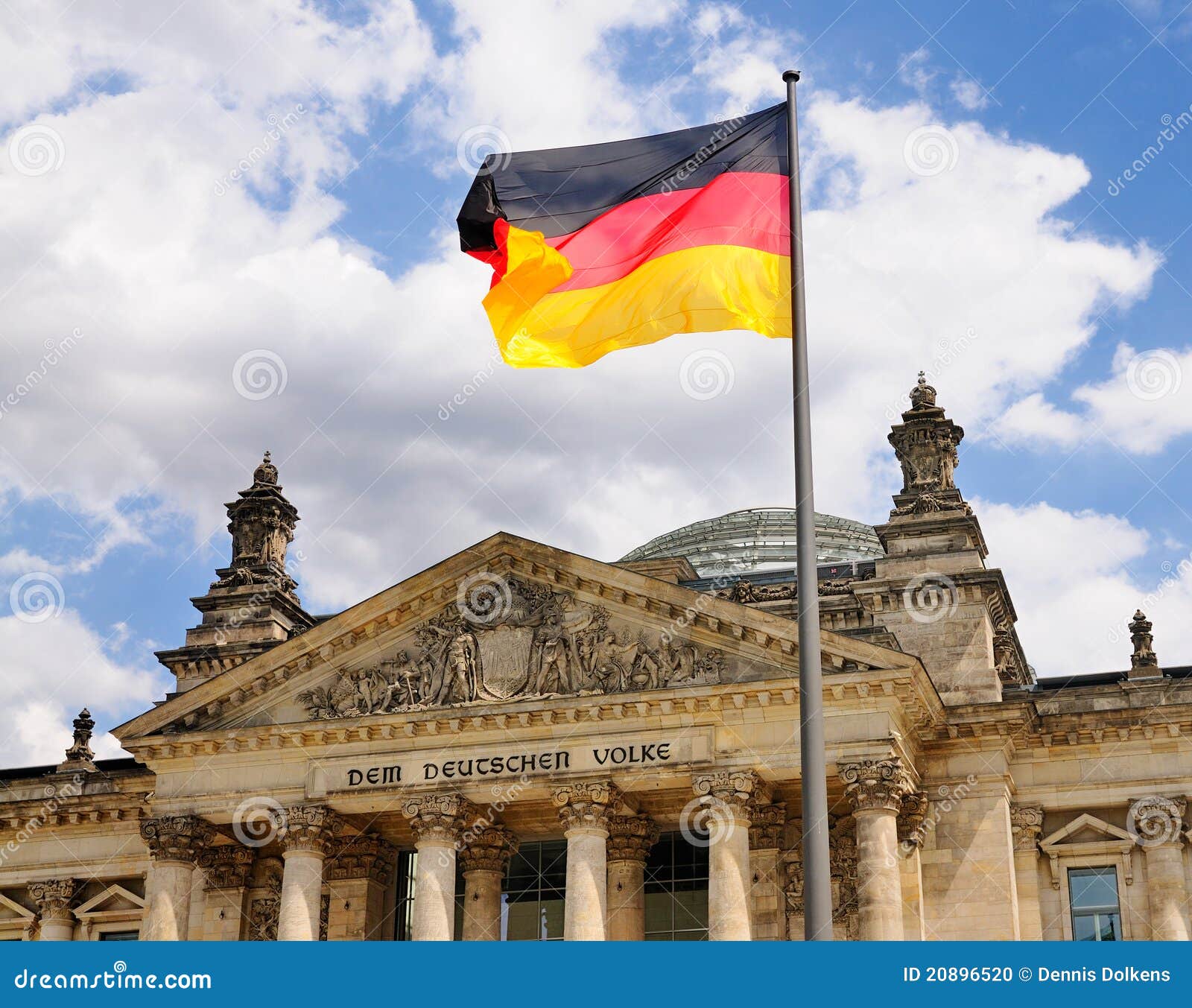 German Flag in Front of the Bundestag Stock Photo - Image of berlin ...
