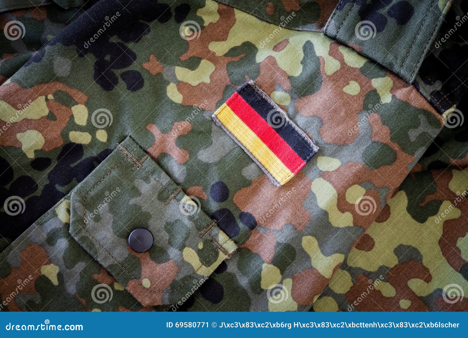 German Flag on German Military Jacket Stock Image - Image of white ...