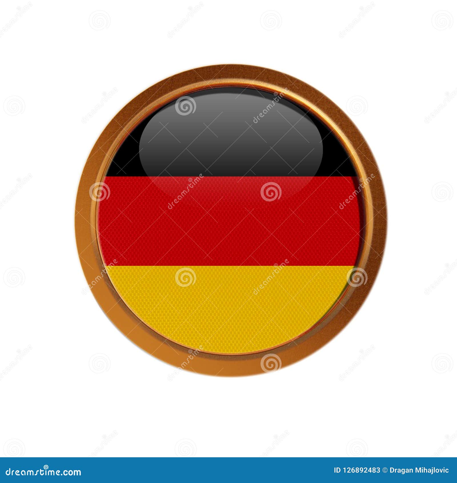 German Flag in the Golden Frame Stock Illustration - Illustration of ...