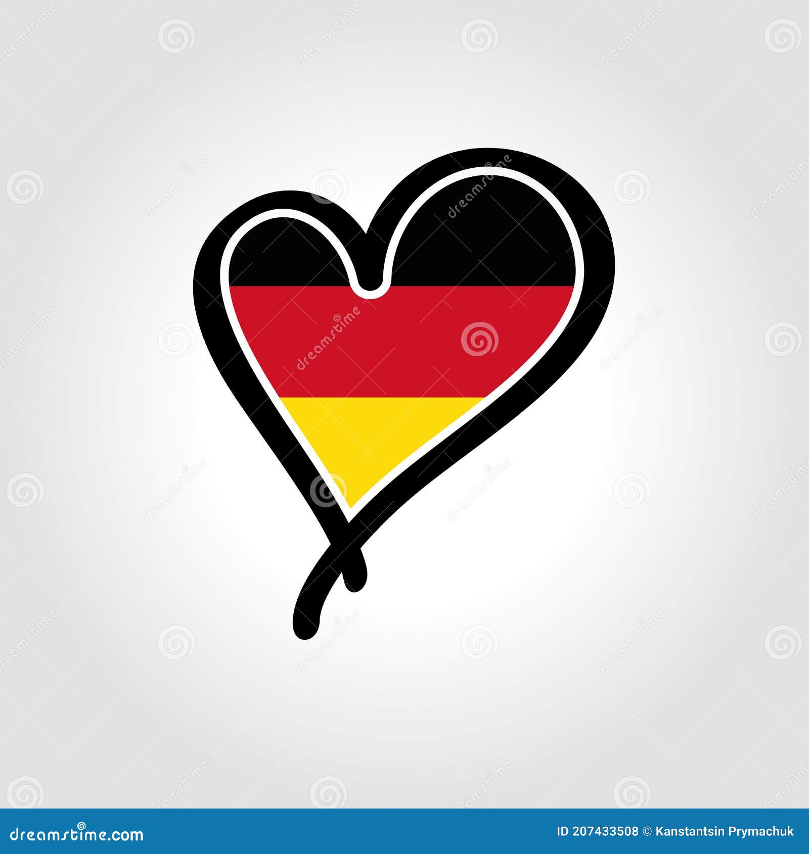 German Flag Heart-shaped Hand Drawn Logo. Vector Illustration. Stock ... German Flag Heart-shaped Hand Drawn Logo. Vector Illustration. Stock ...