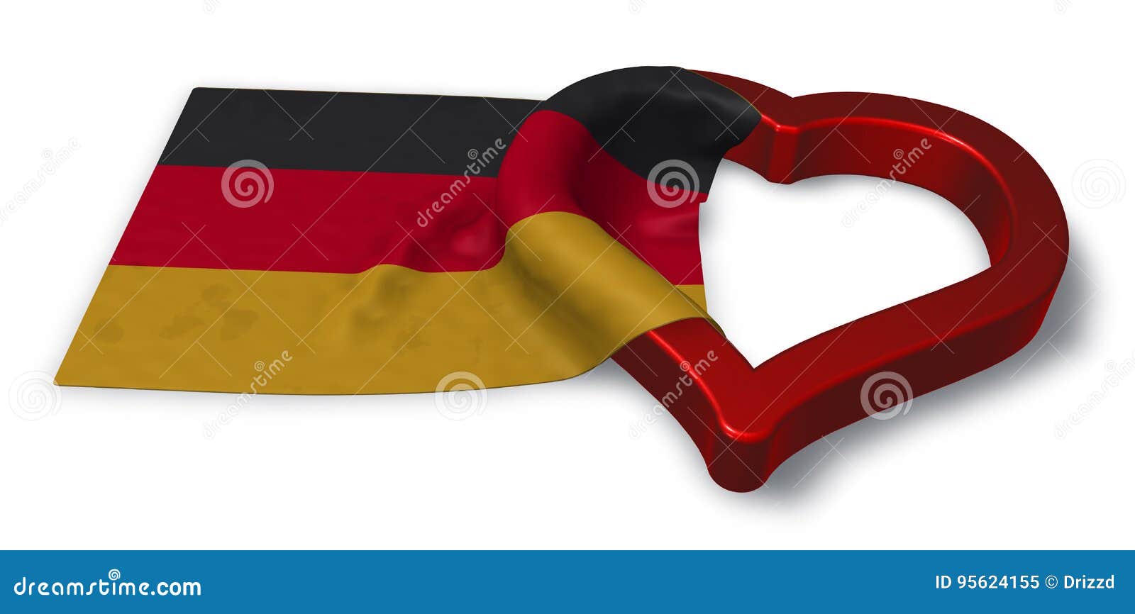 German Flag and Heart Symbol Stock Illustration - Illustration of ...