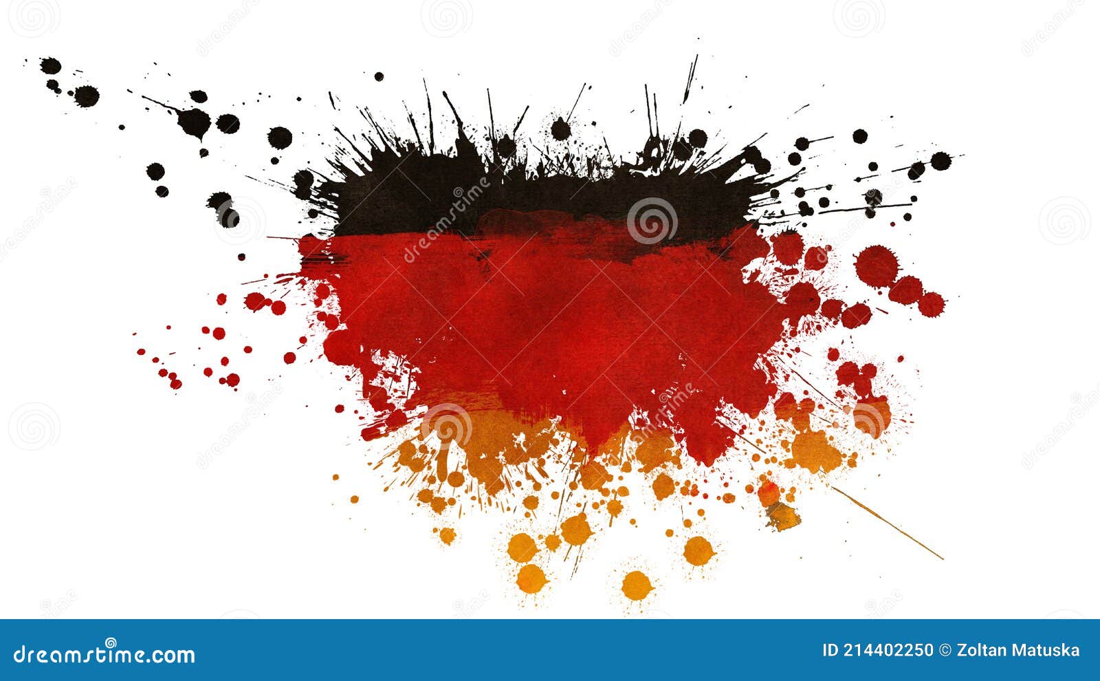 German Flag Ink Splash Isolated Design Element, Spot Splatter Brush ...