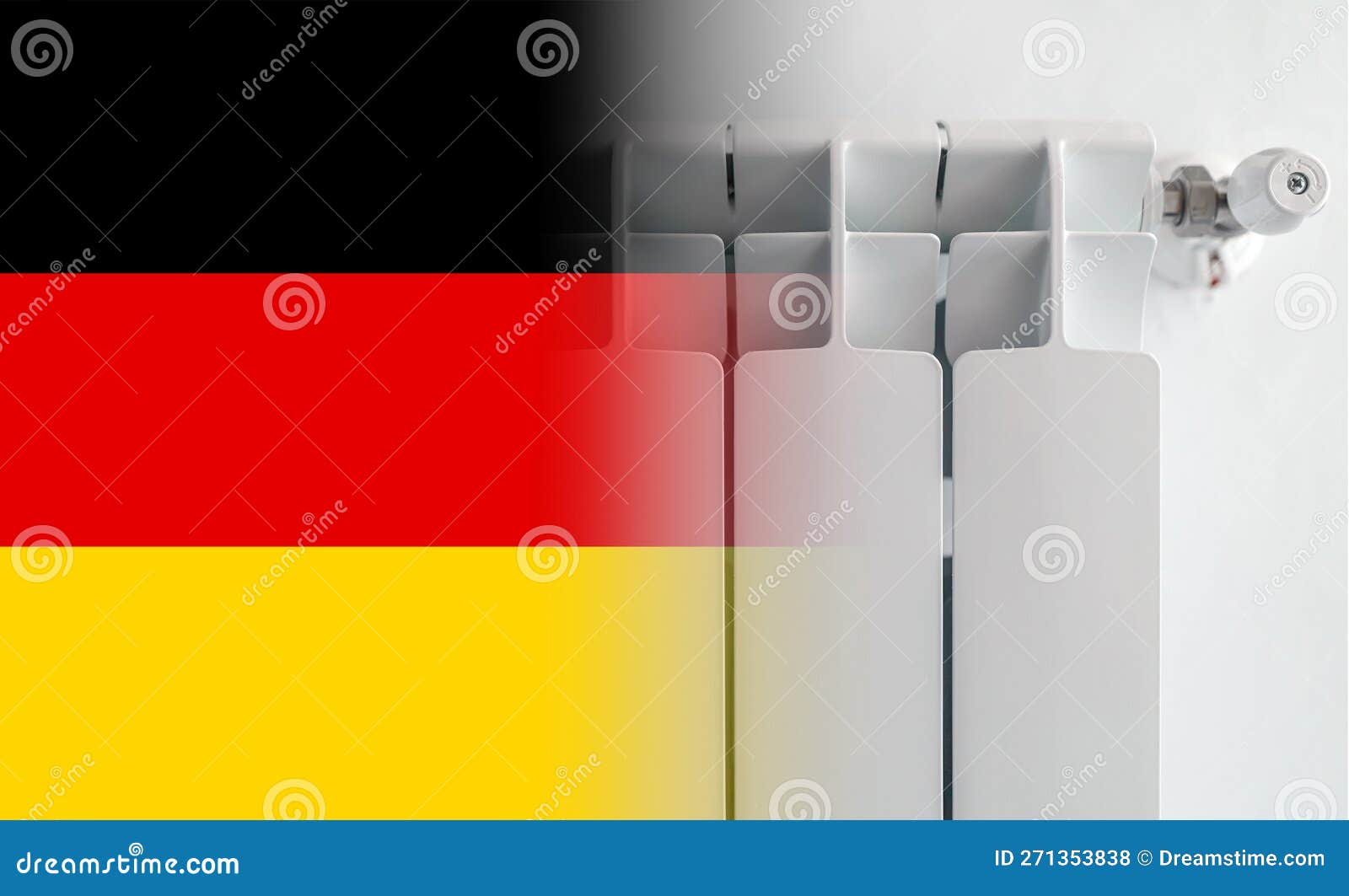 German Flag and Metal Radiator Stock Photo - Image of warm, thermostat ...