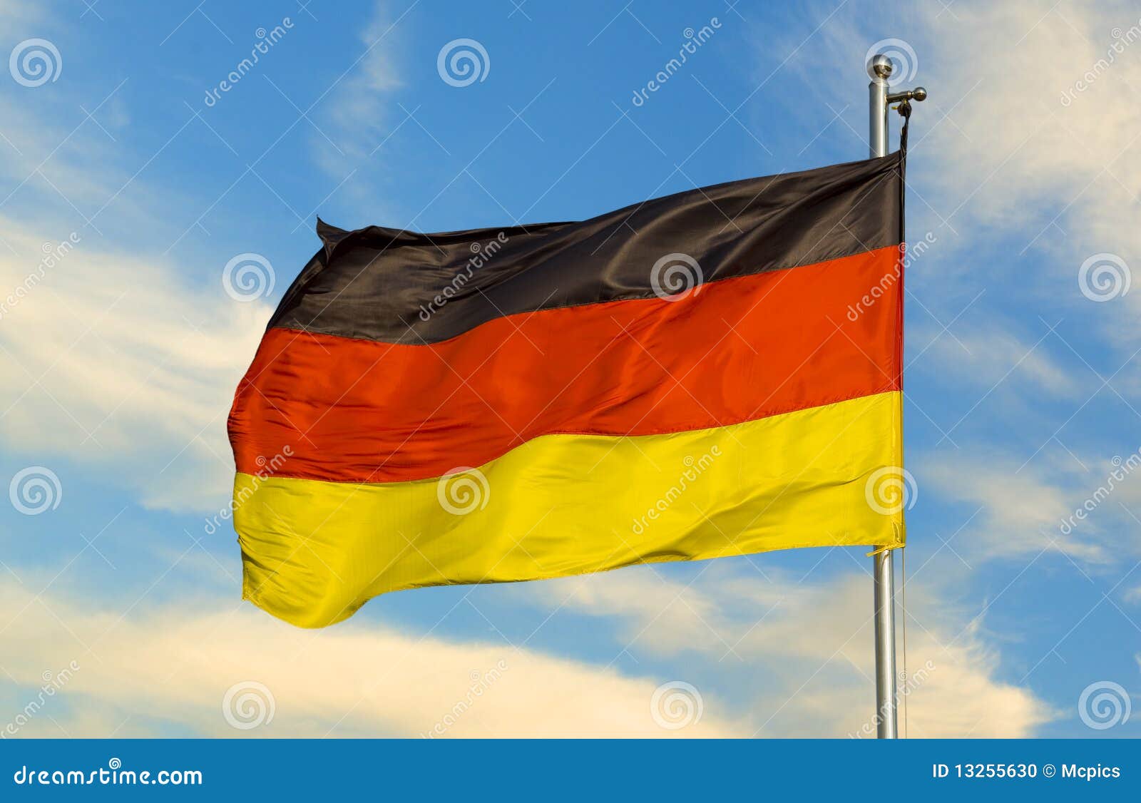 German flag on a pole stock photo. Image of black, european - 13255630