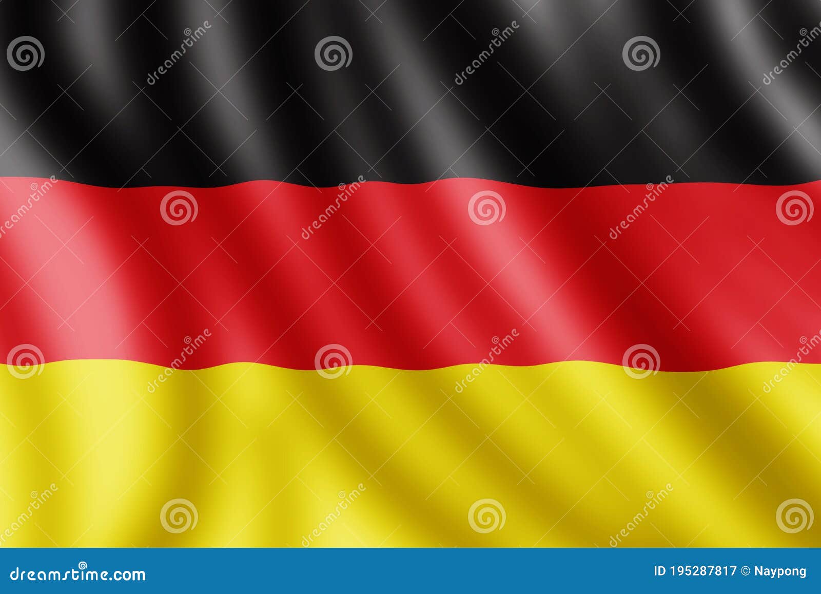 German Flag, Realistic Illustration Stock Illustration - Illustration ...