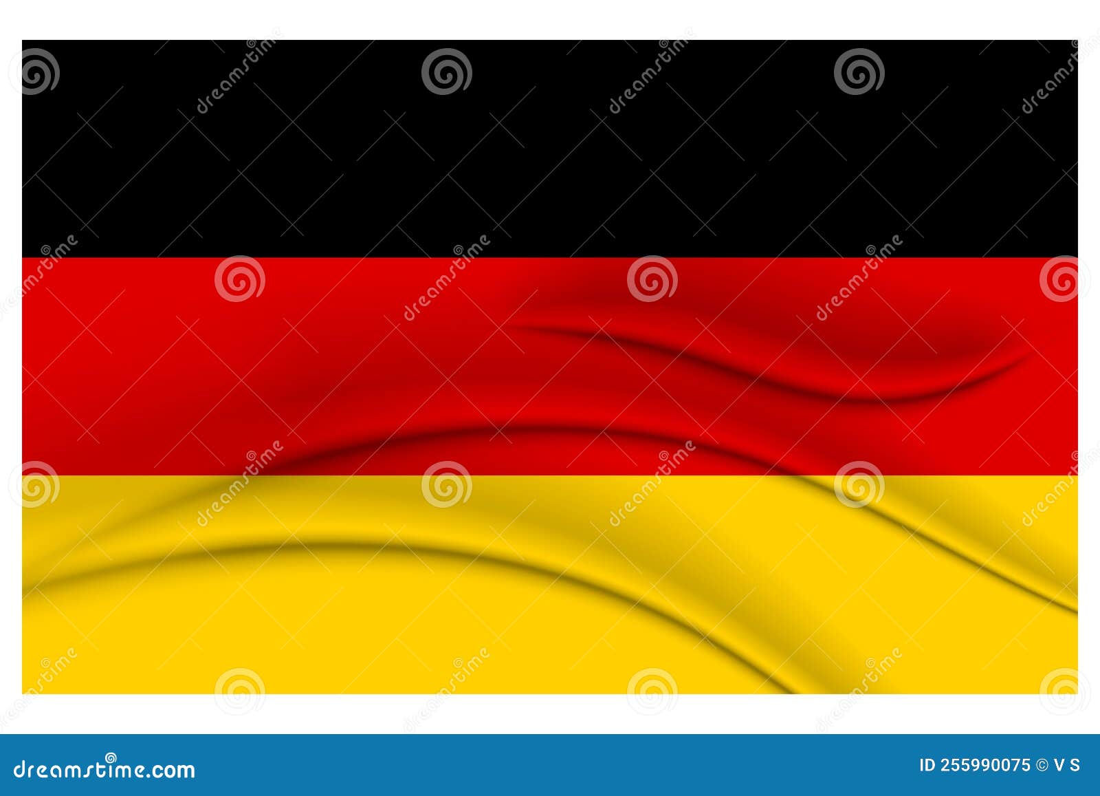 German Flag. Silk Effect with Pleats. Illustration Vector Stock Vector ...