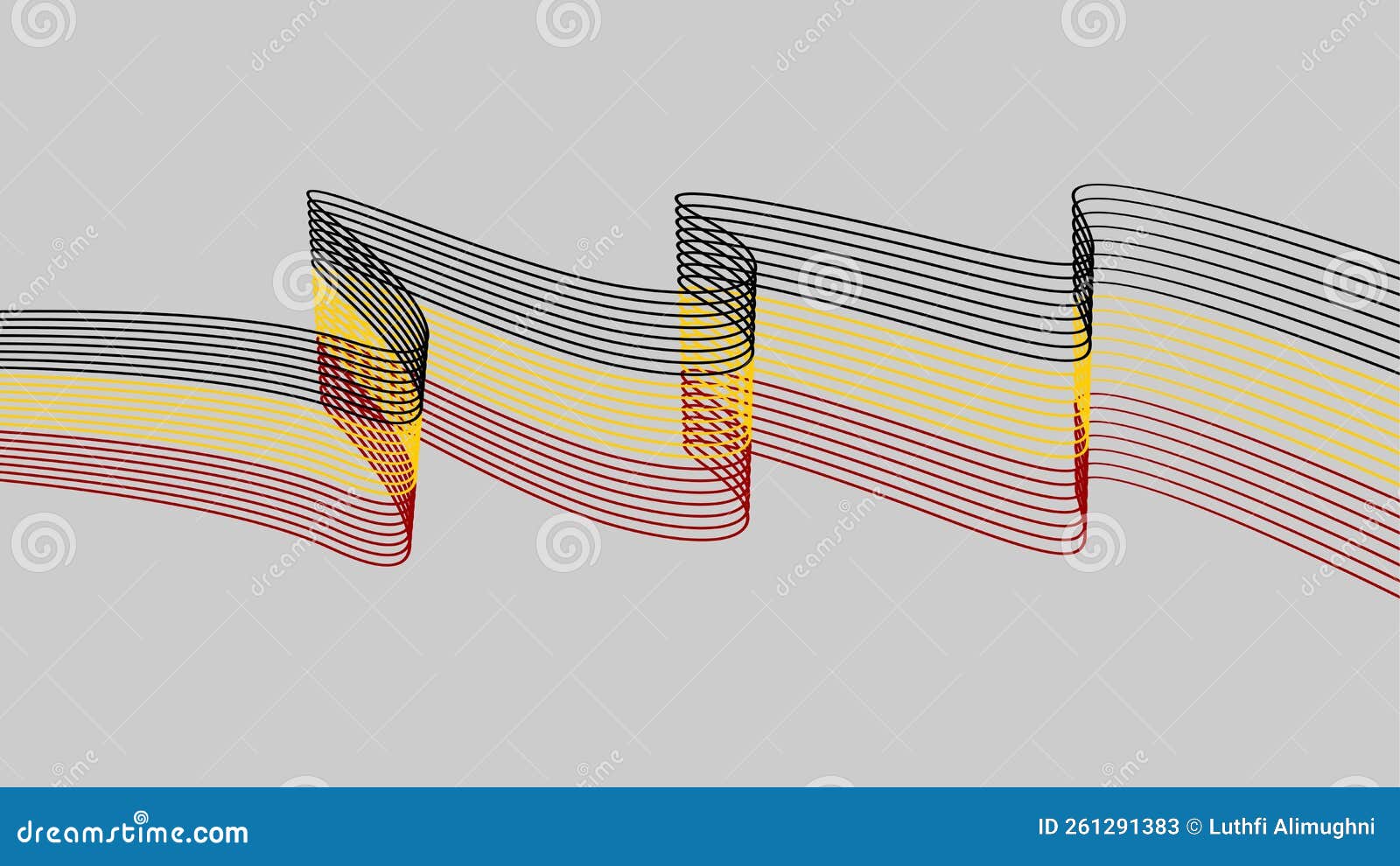 German Flag Using Line Art Drawing Style Vector Stock Stock ...