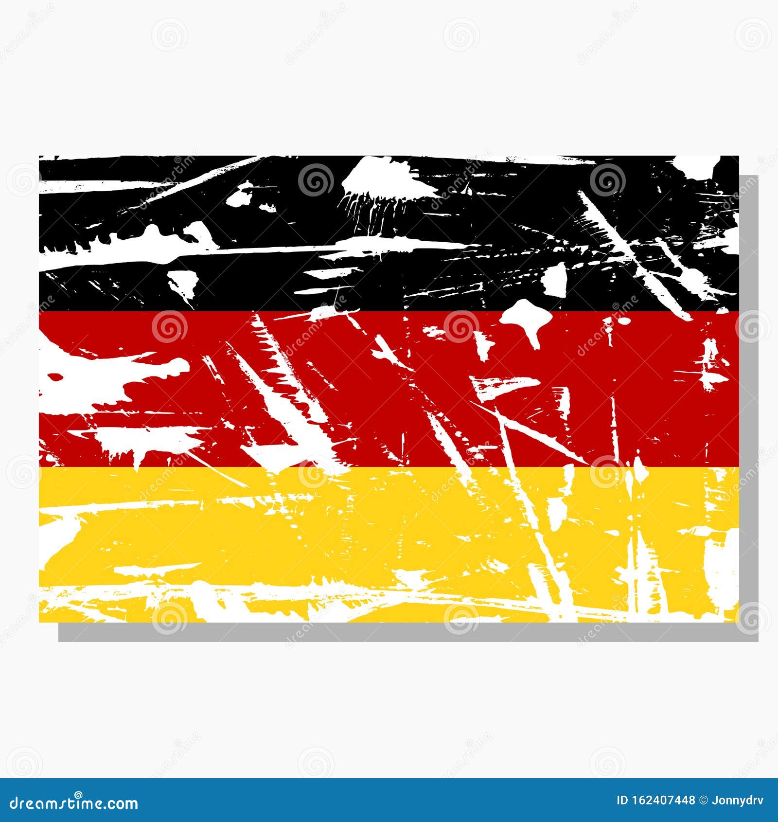 German Flag in Vector, Deutsch Flag with Scratches, Vector Flag of ...