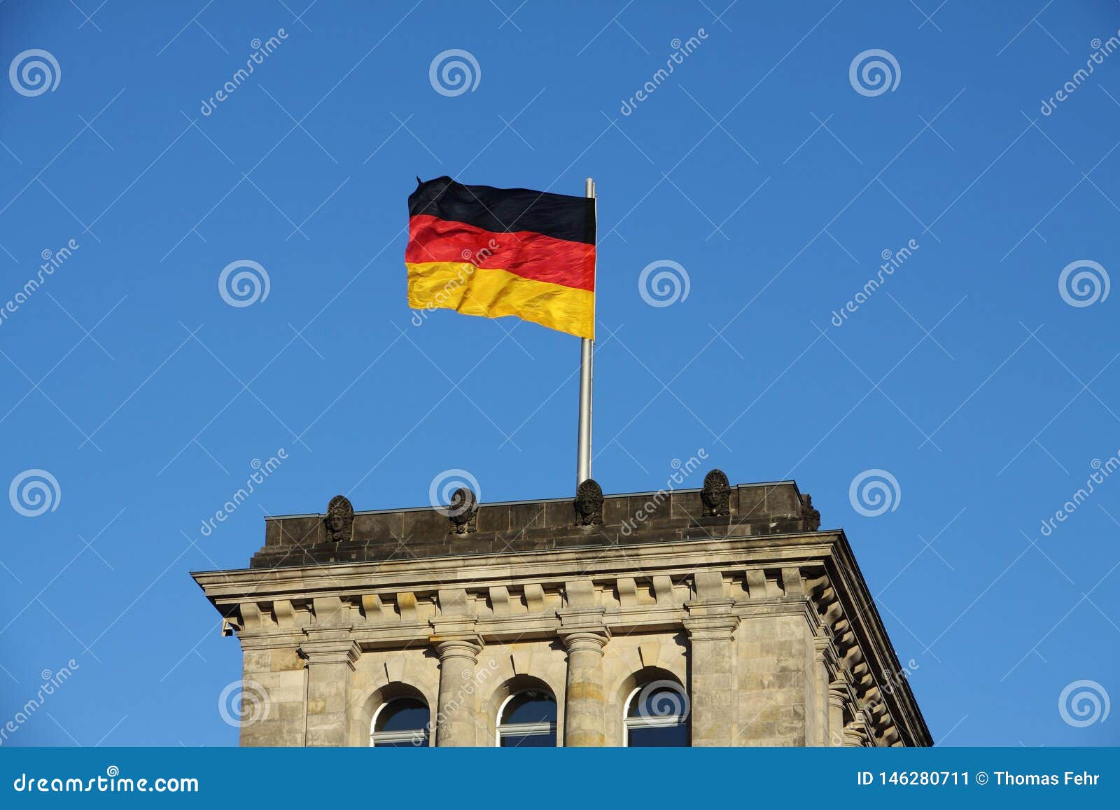 German flag in the wind stock image. Image of national - 146280711