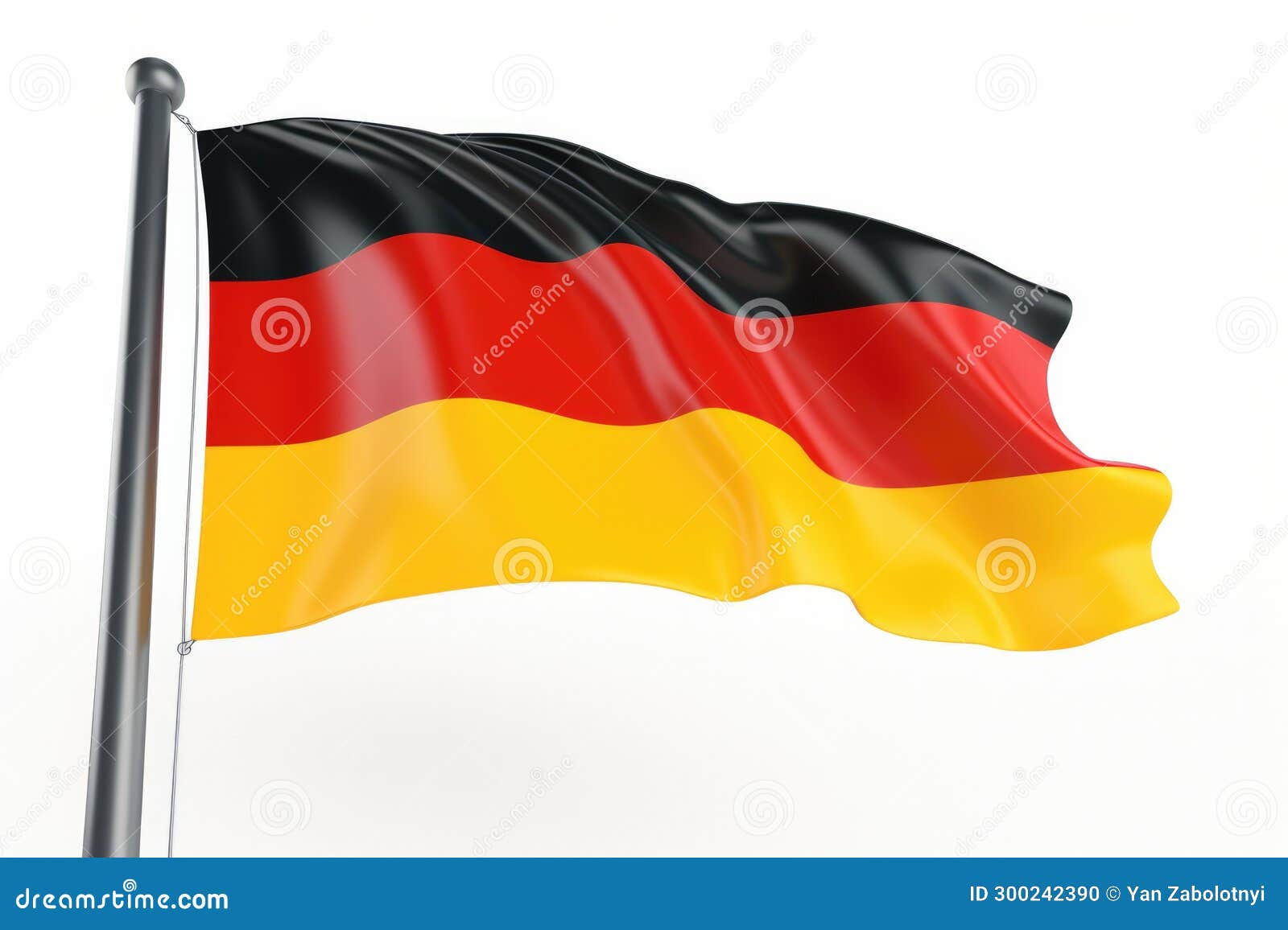 German Flag on a White Background Stock Illustration - Illustration of ...