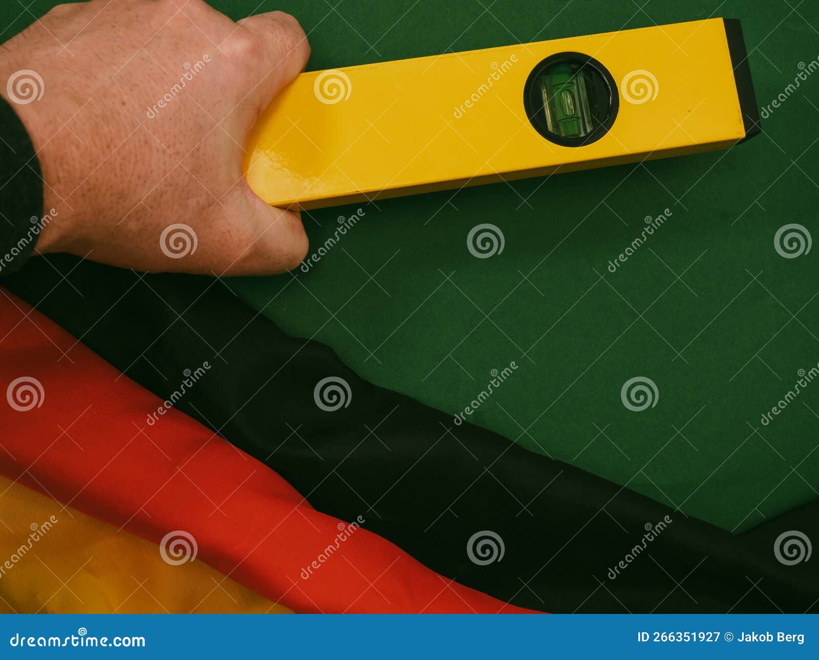 German Flag and Work Tool on Green. Concept Made in Germany Stock Image ...