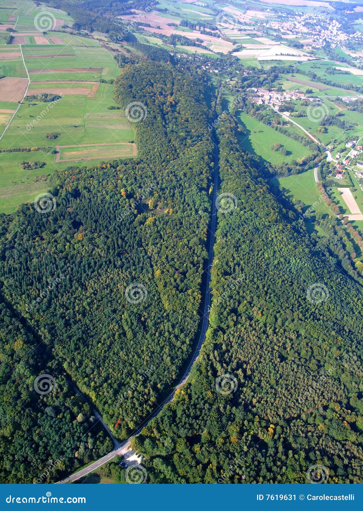 German Forest and Road Passing through Stock Image - Image of europe ...