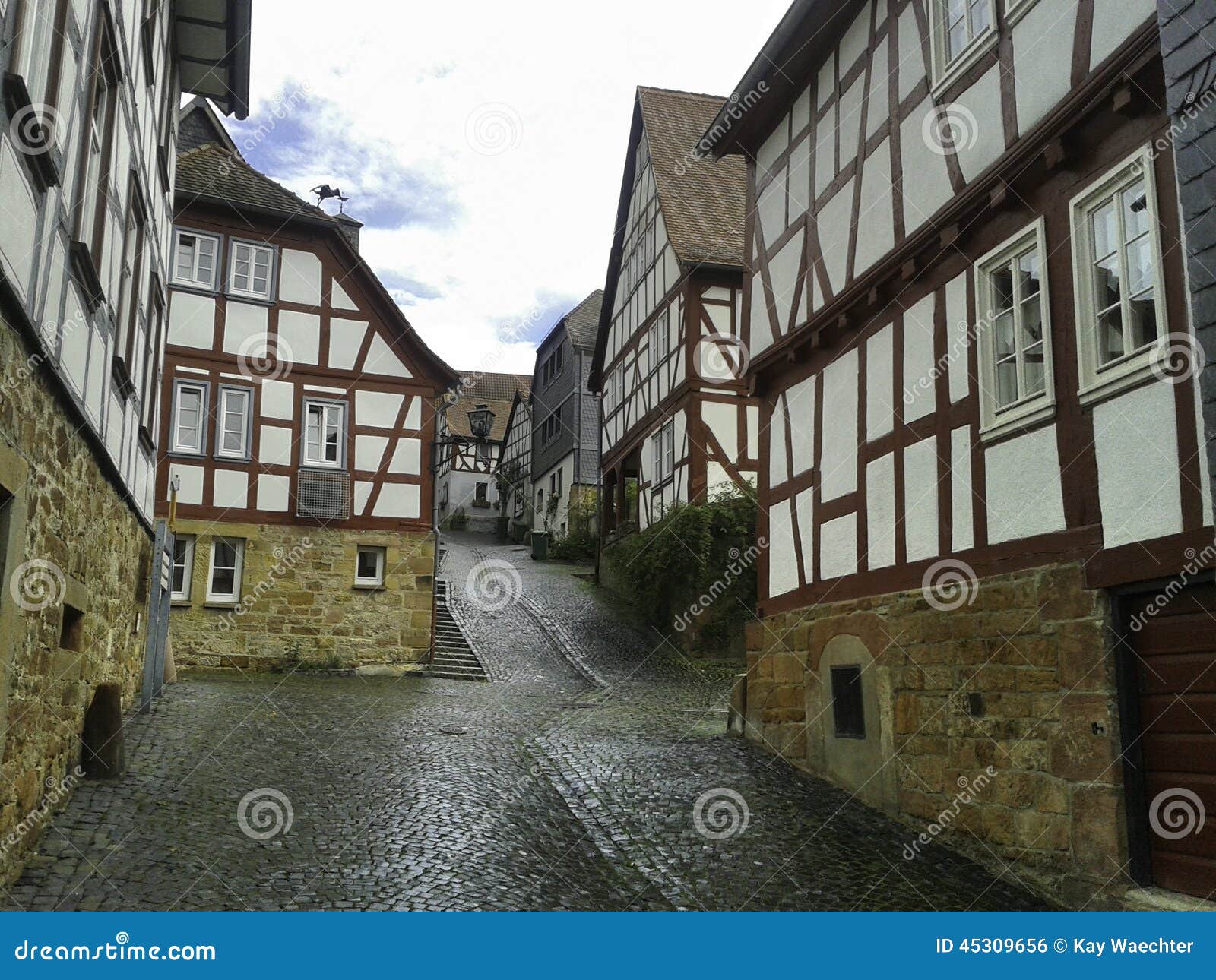 Historic German Timber Framed Houses Stock Photo - Image of roadstones ...