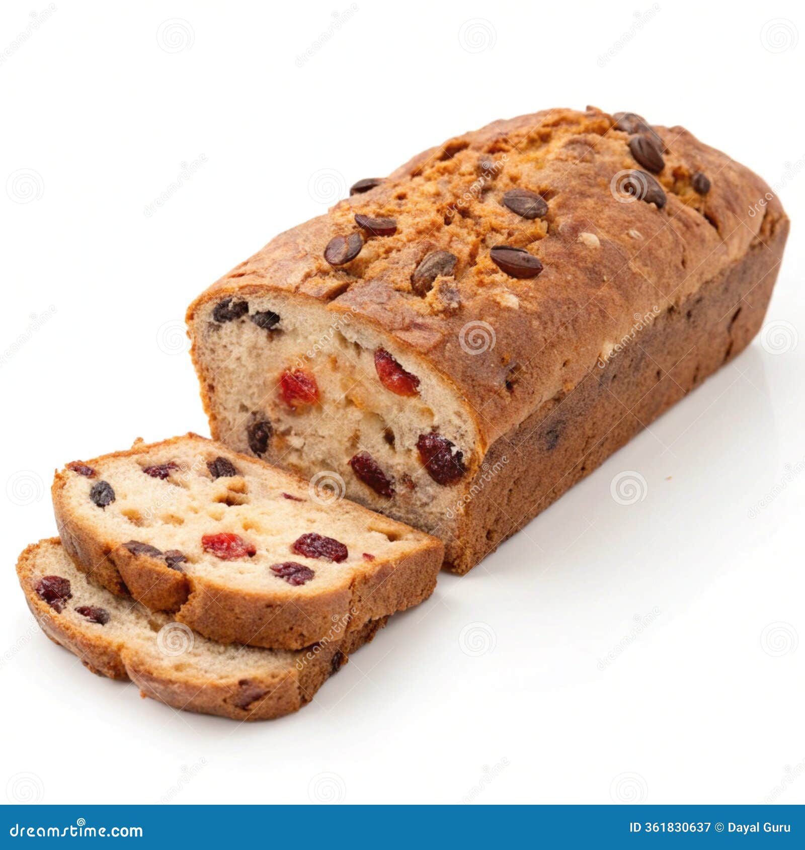 German Fruit Bread Isolated on Transparent Background Stock ...
