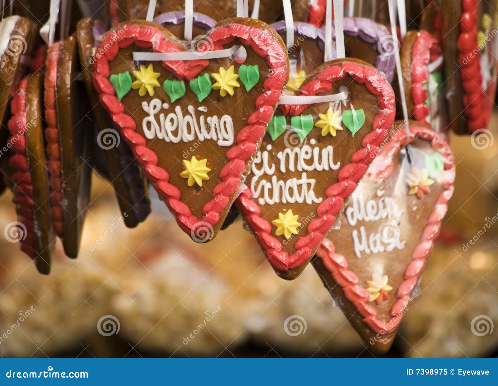 German gingerbread hearts stock image. Image of gingerbread - 7398975