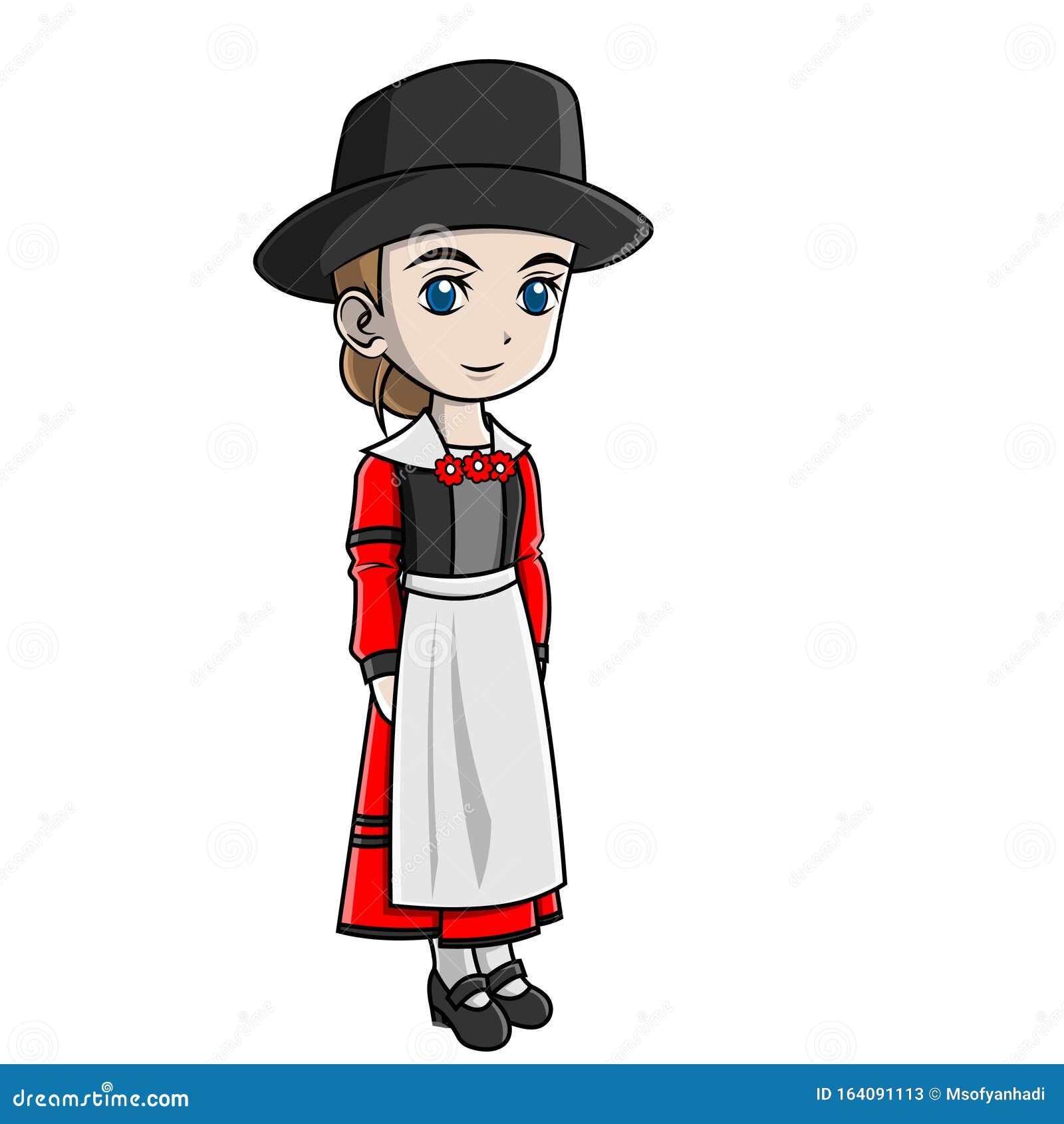 Cartoon Girl Wearing German Costume Stock Vector - Illustration of ...