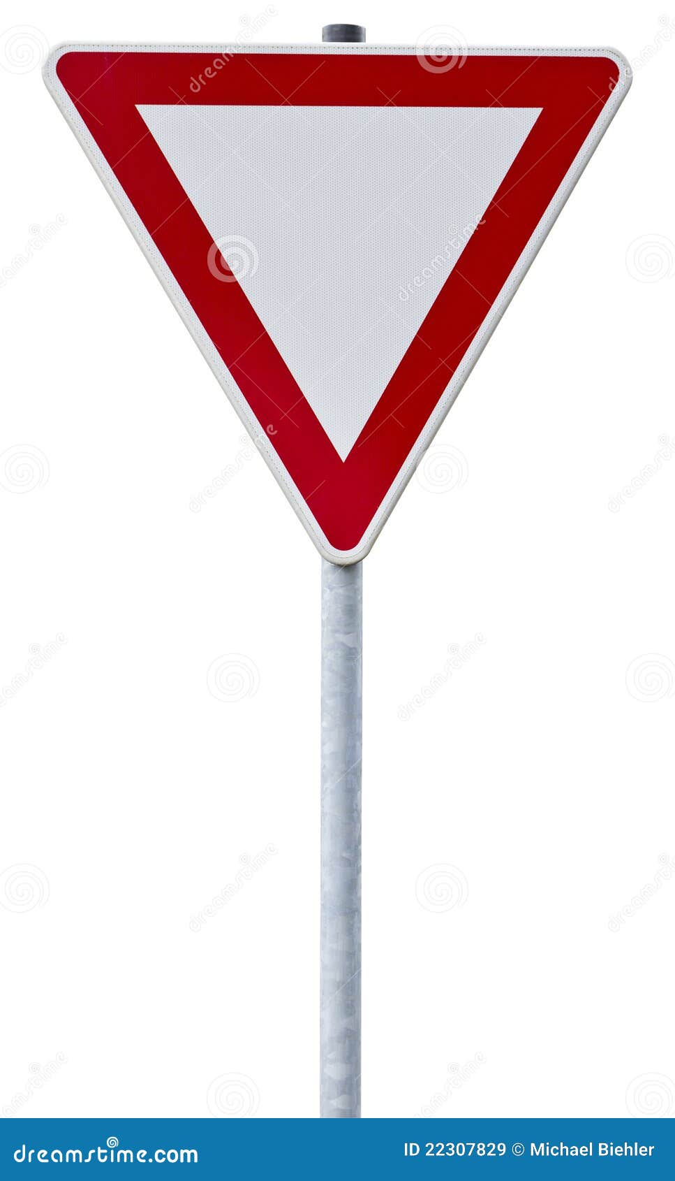 German Give Way Sign with Clipping Path Stock Image - Image of yield ...