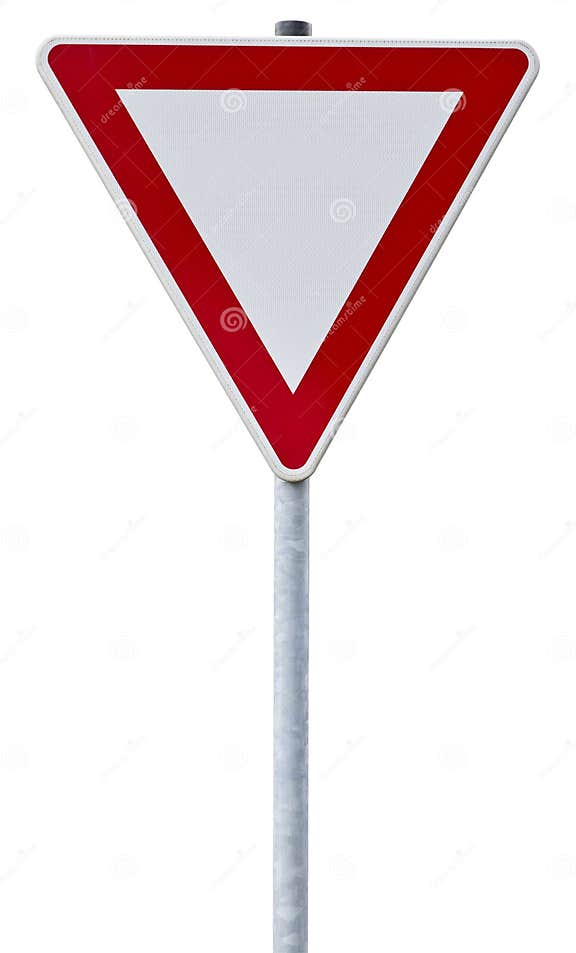 German Give Way Sign with Clipping Path Stock Image - Image of yield ...