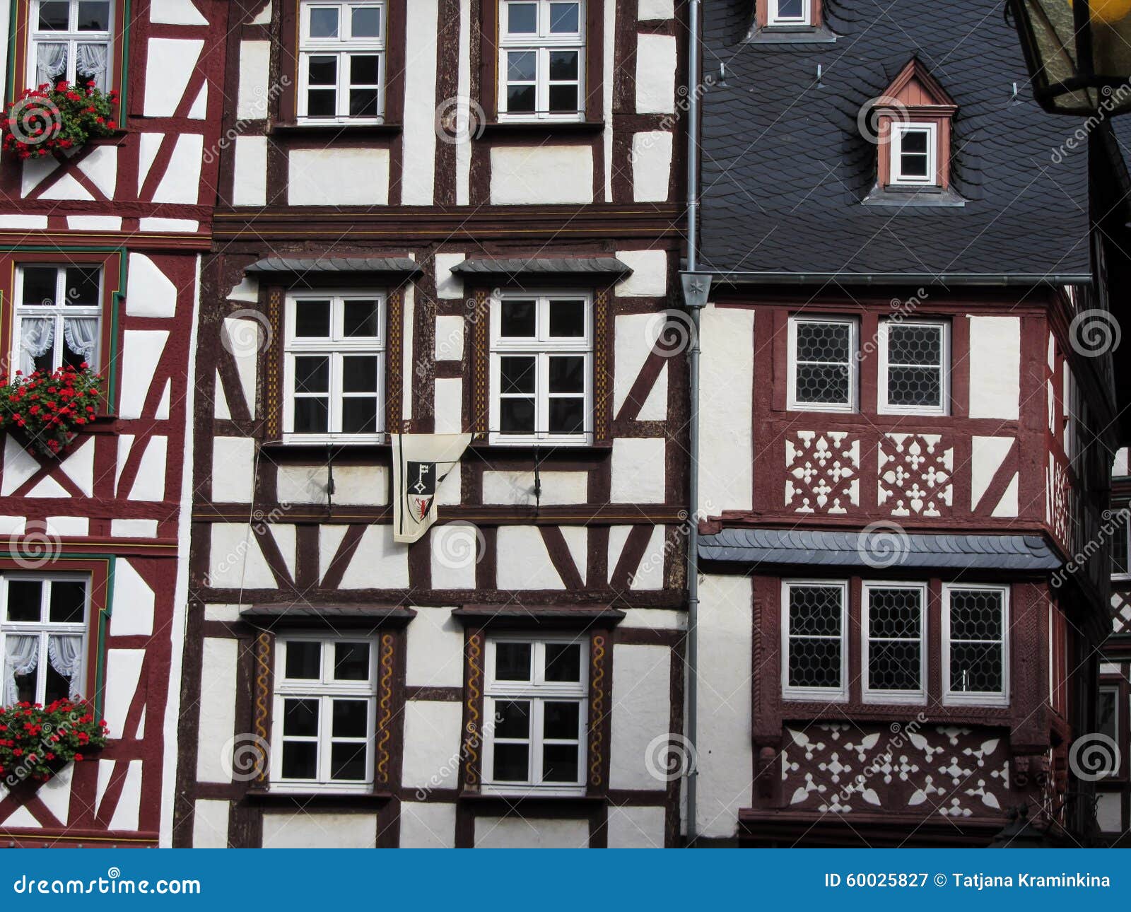 German Half-Timbered House Road Stock Image - Image of exterior, france ...