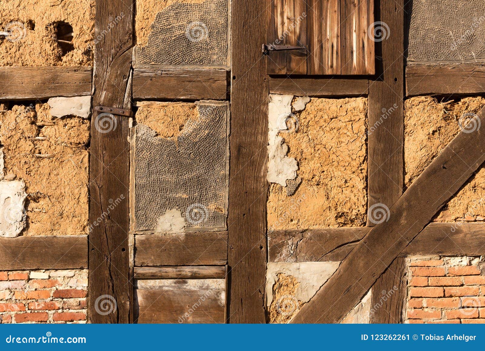 German Half-timbering Texture Background Stock Image - Image of stone ...