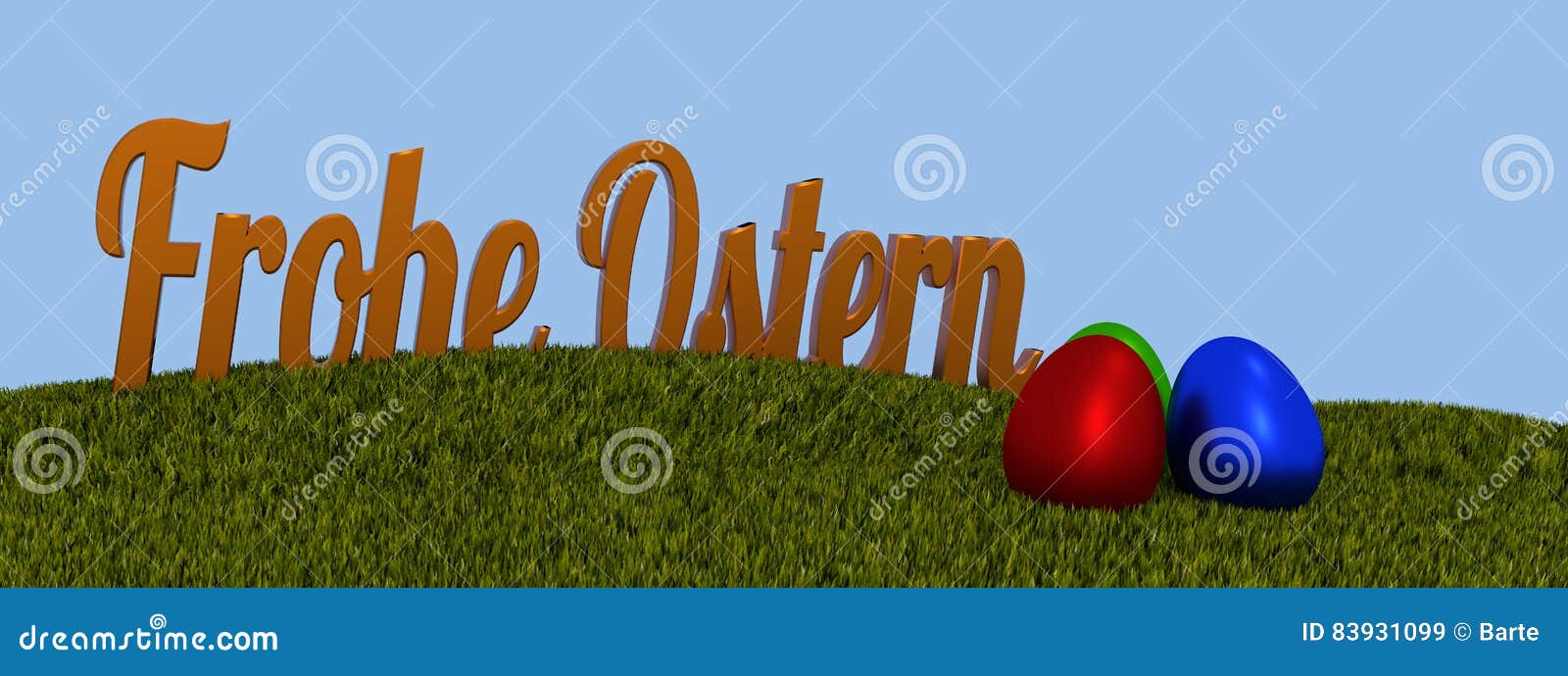 German Happy Easter Background, 3d Image Stock Illustration ...