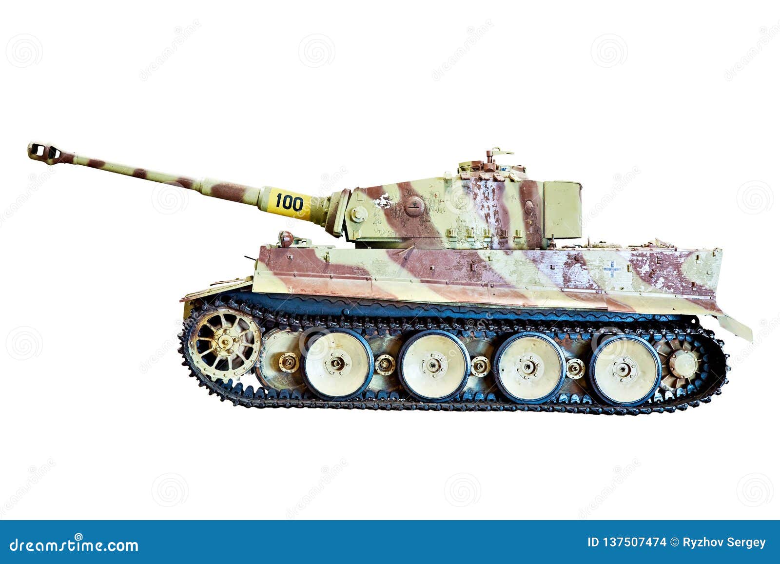 German Heavy Tank Tiger I Isolated Stock Photo - Image of metal, armor ...