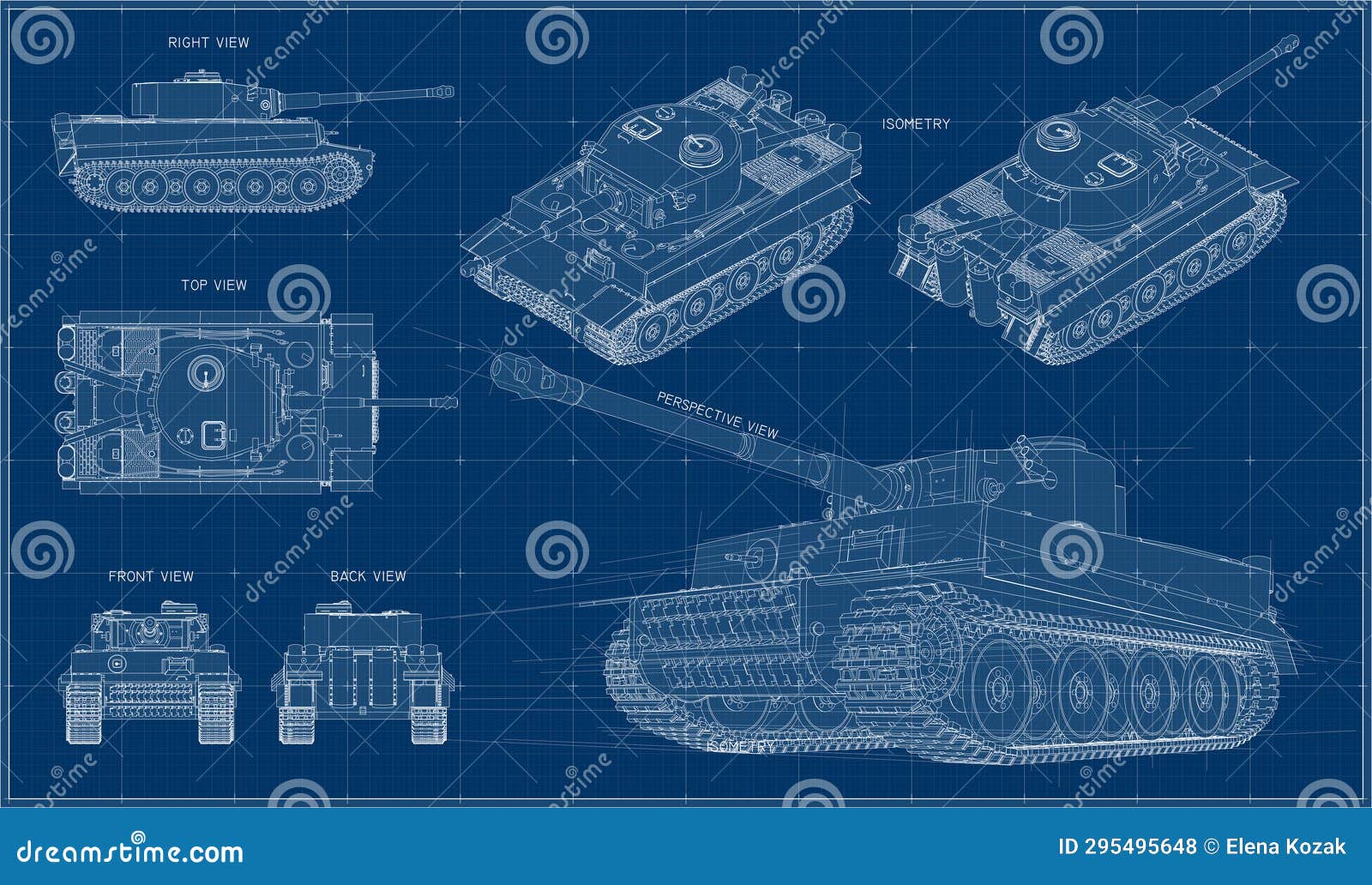 German Heavy Tank from World War II. Stock Illustration - Illustration ...