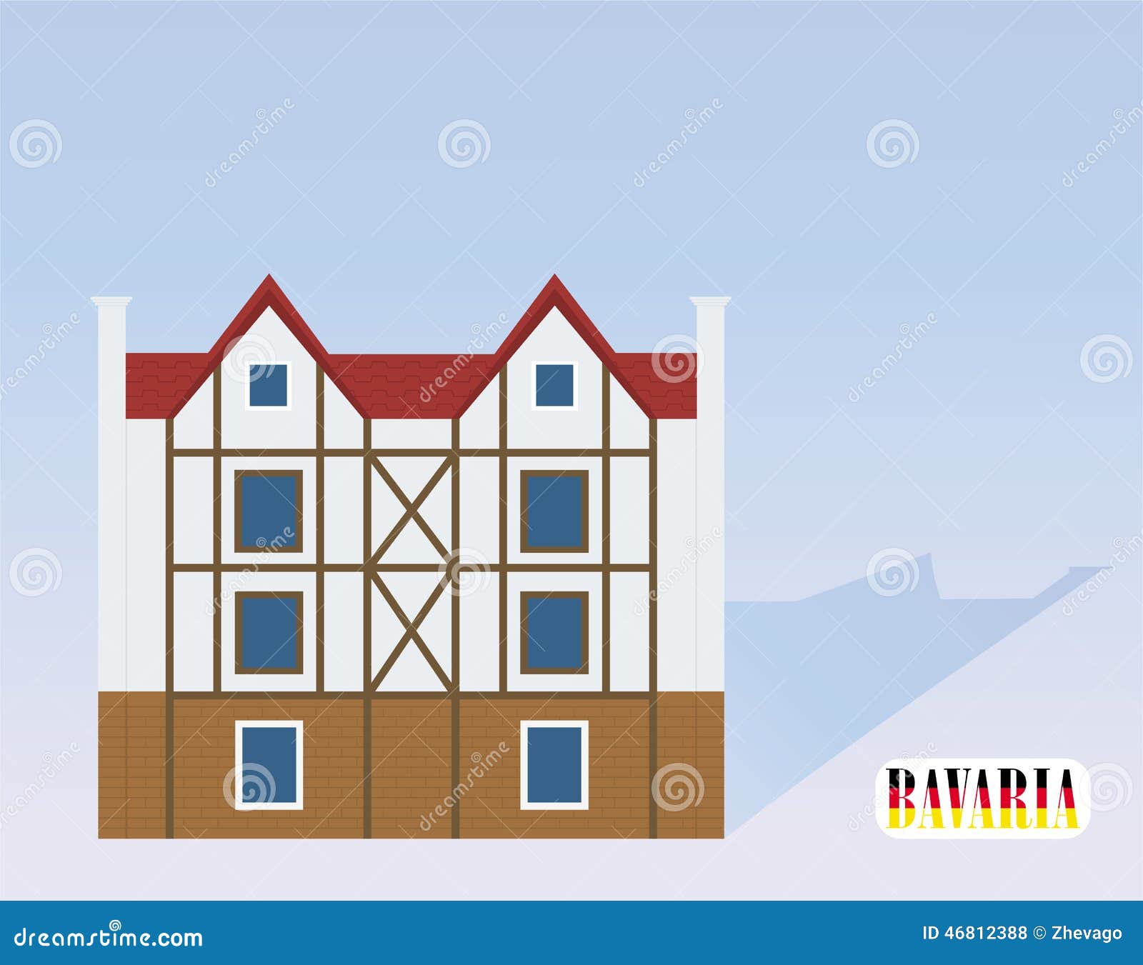 German House on a Light Background. Stock Vector - Illustration of ...