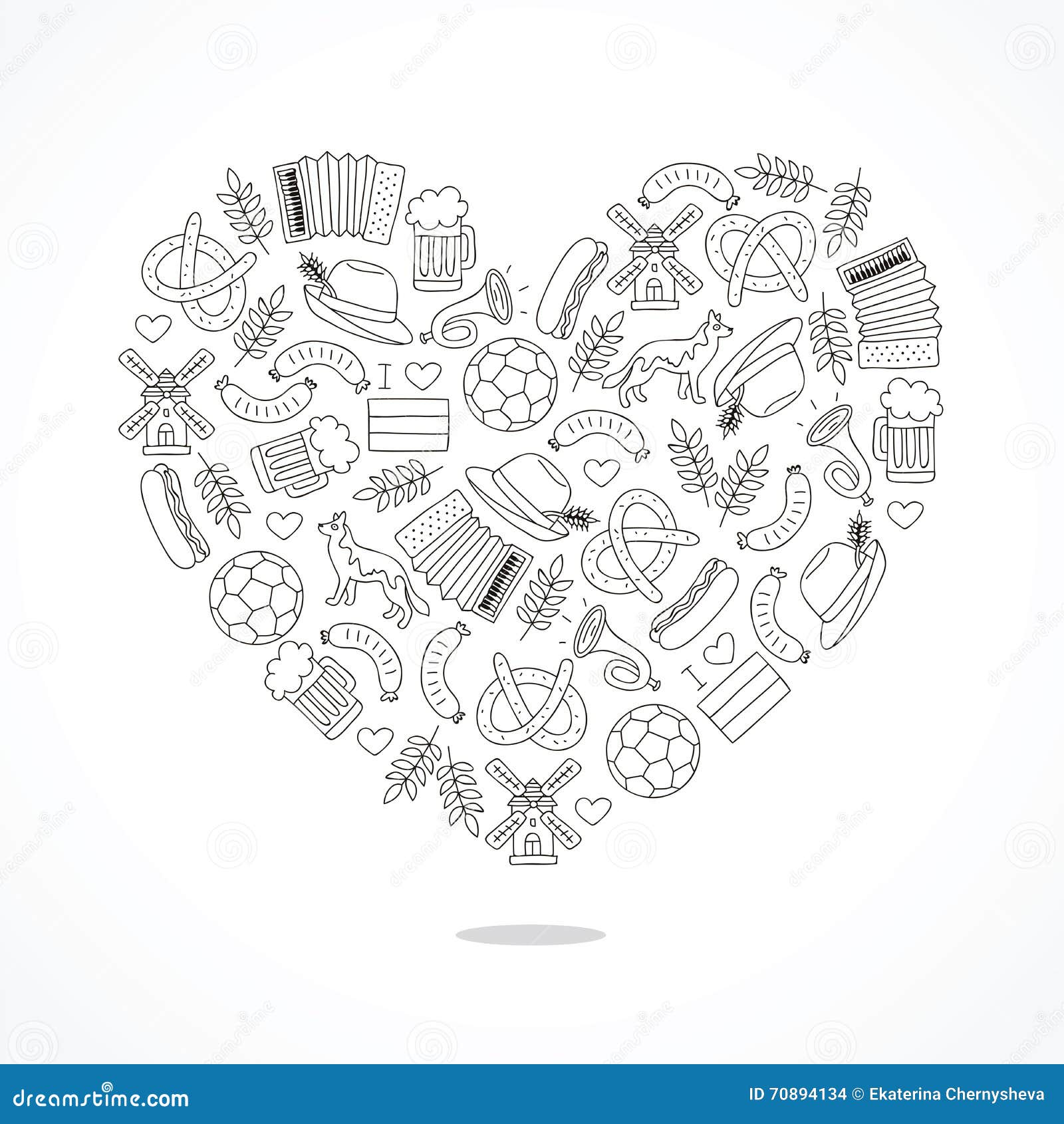 Set Of Six German Icons, Made In Germany Symbols, Premium Quality ...