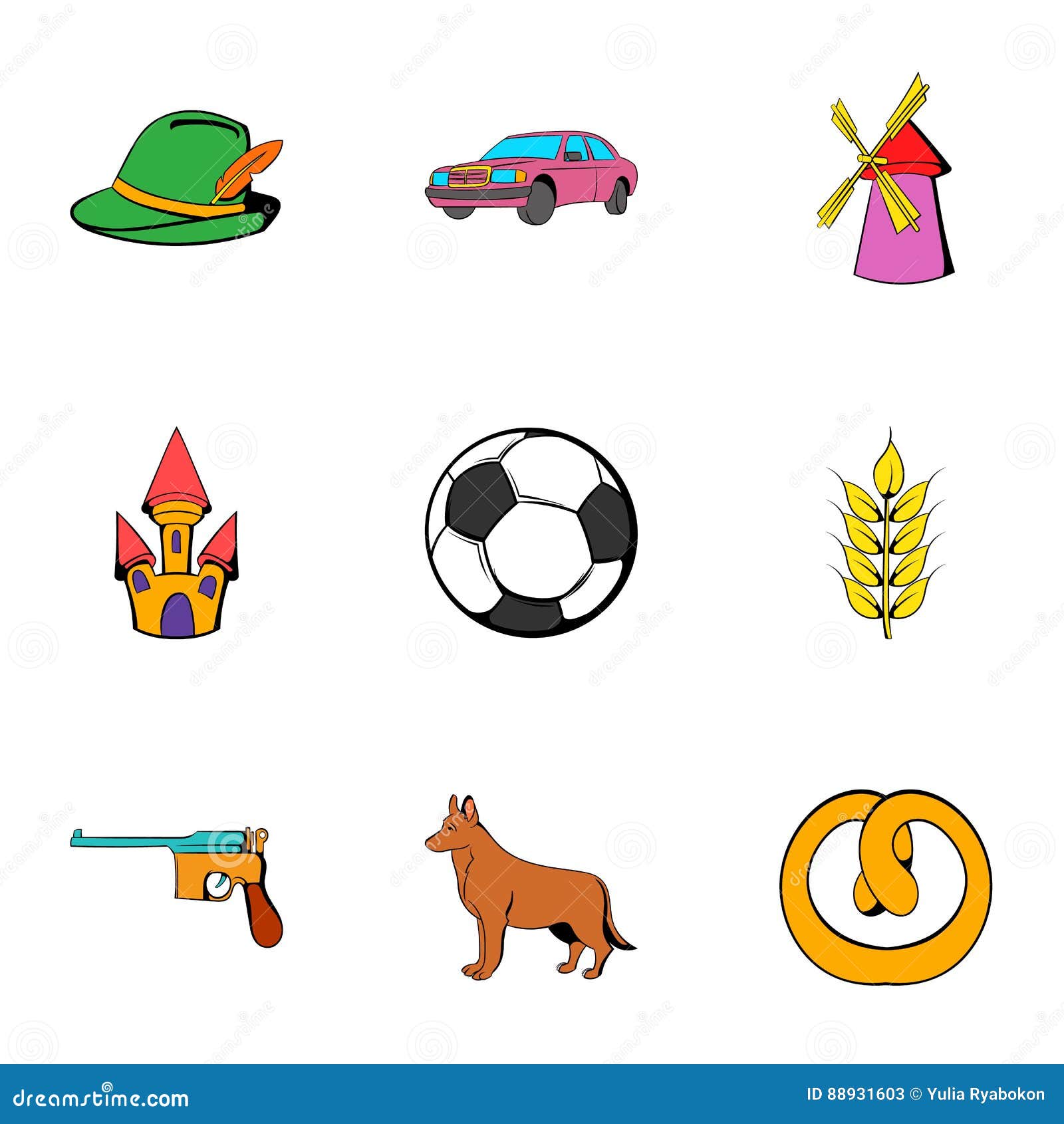 Set Of Six German Icons, Made In Germany Symbols, Premium Quality ...