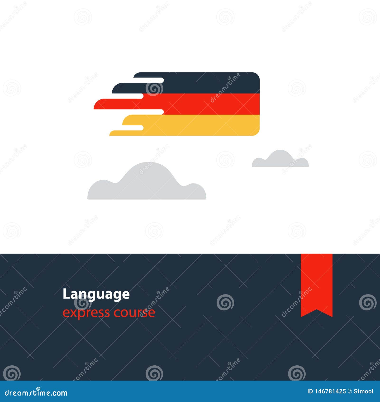 German Language Courses Advertising Concept. Fluent Speaking Foreign ...
