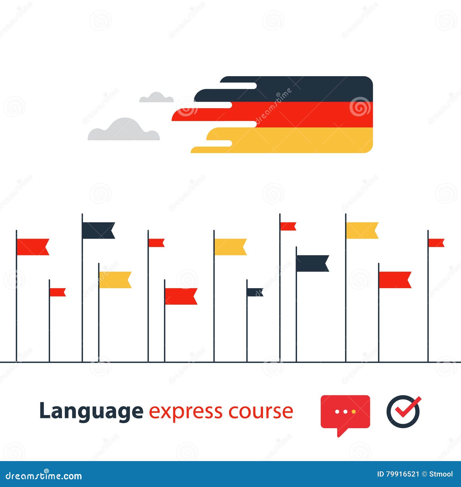 German Language Courses Advertising Concept. Fluent Speaking Foreign ...