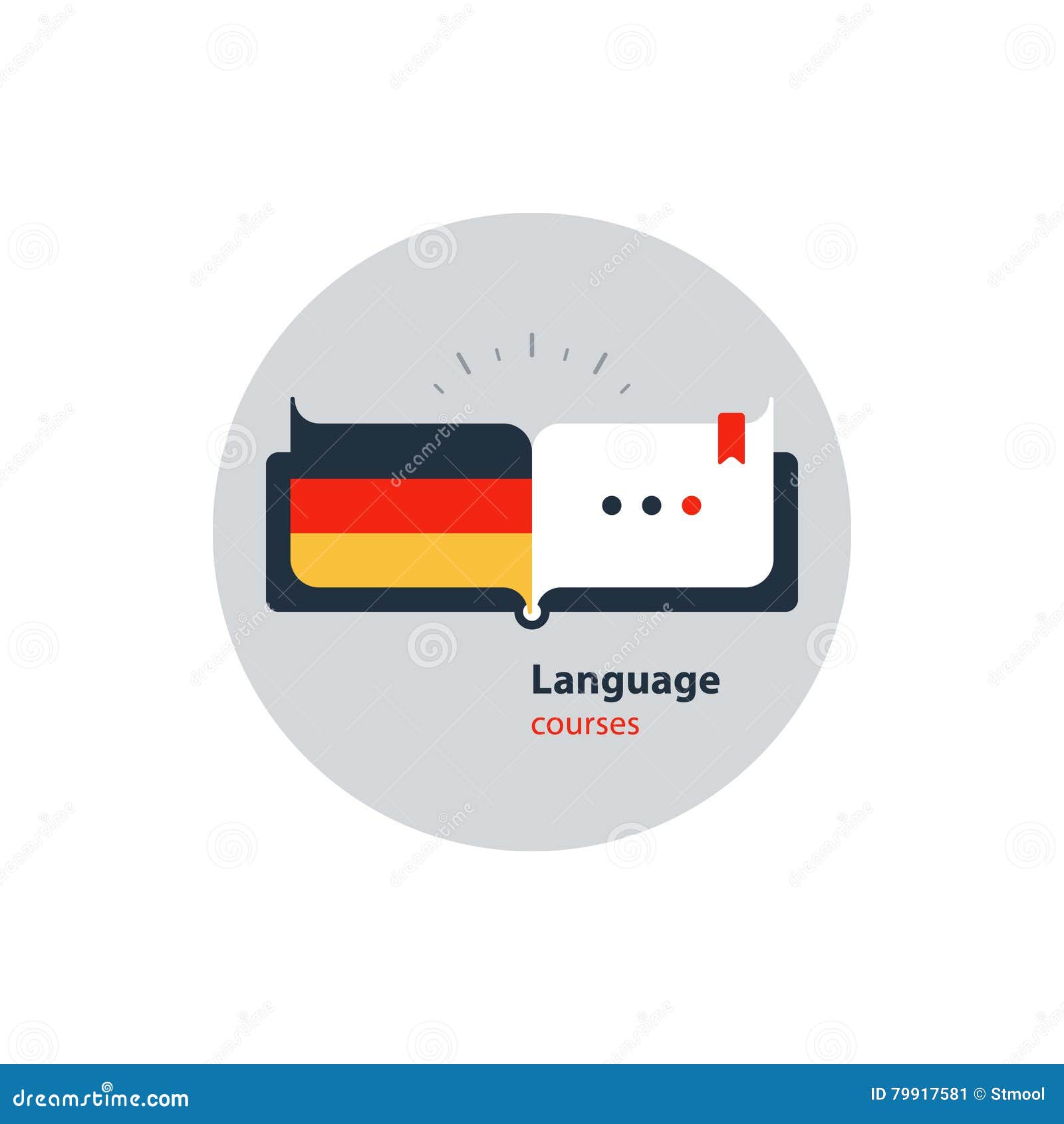 German Language Courses Advertising Concept. Fluent Speaking Foreign ...