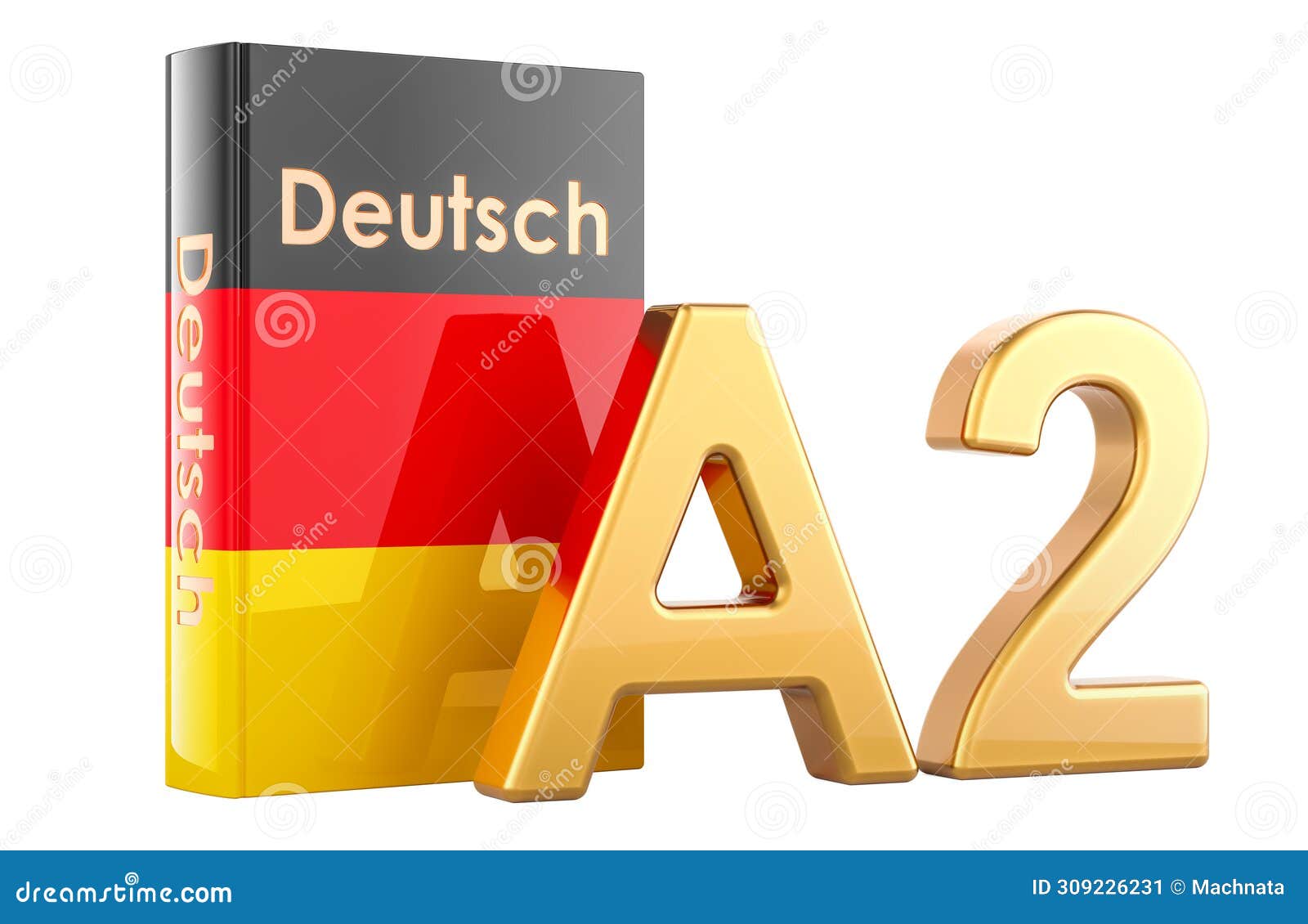 A2 German Level, Concept. Level Pre Intermediate, 3D Rendering Stock ...