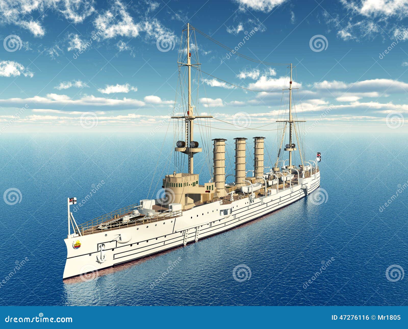 German Light Cruiser stock illustration. Illustration of ocean - 47276116