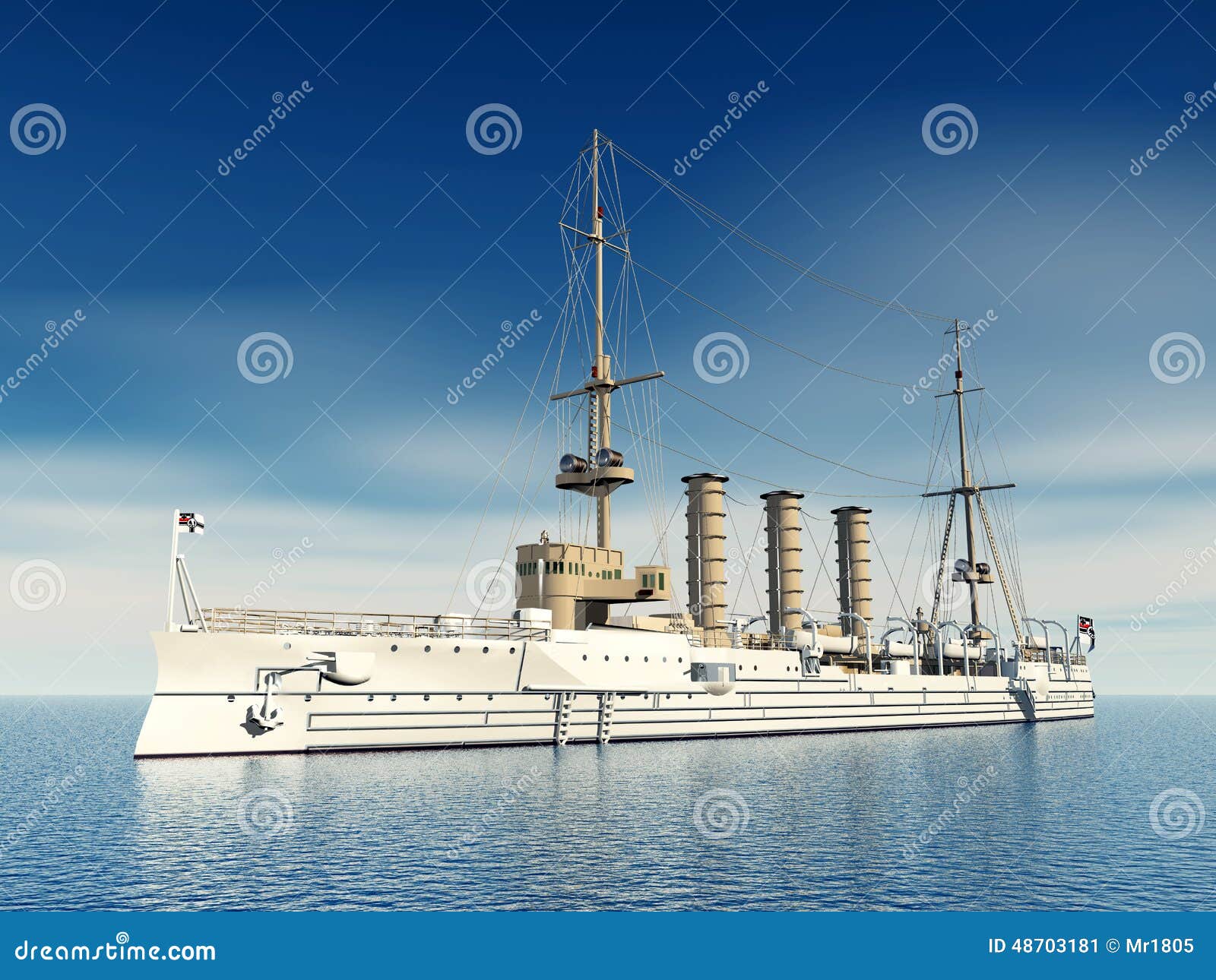 German Light Cruiser stock illustration. Illustration of cruiser - 48703181