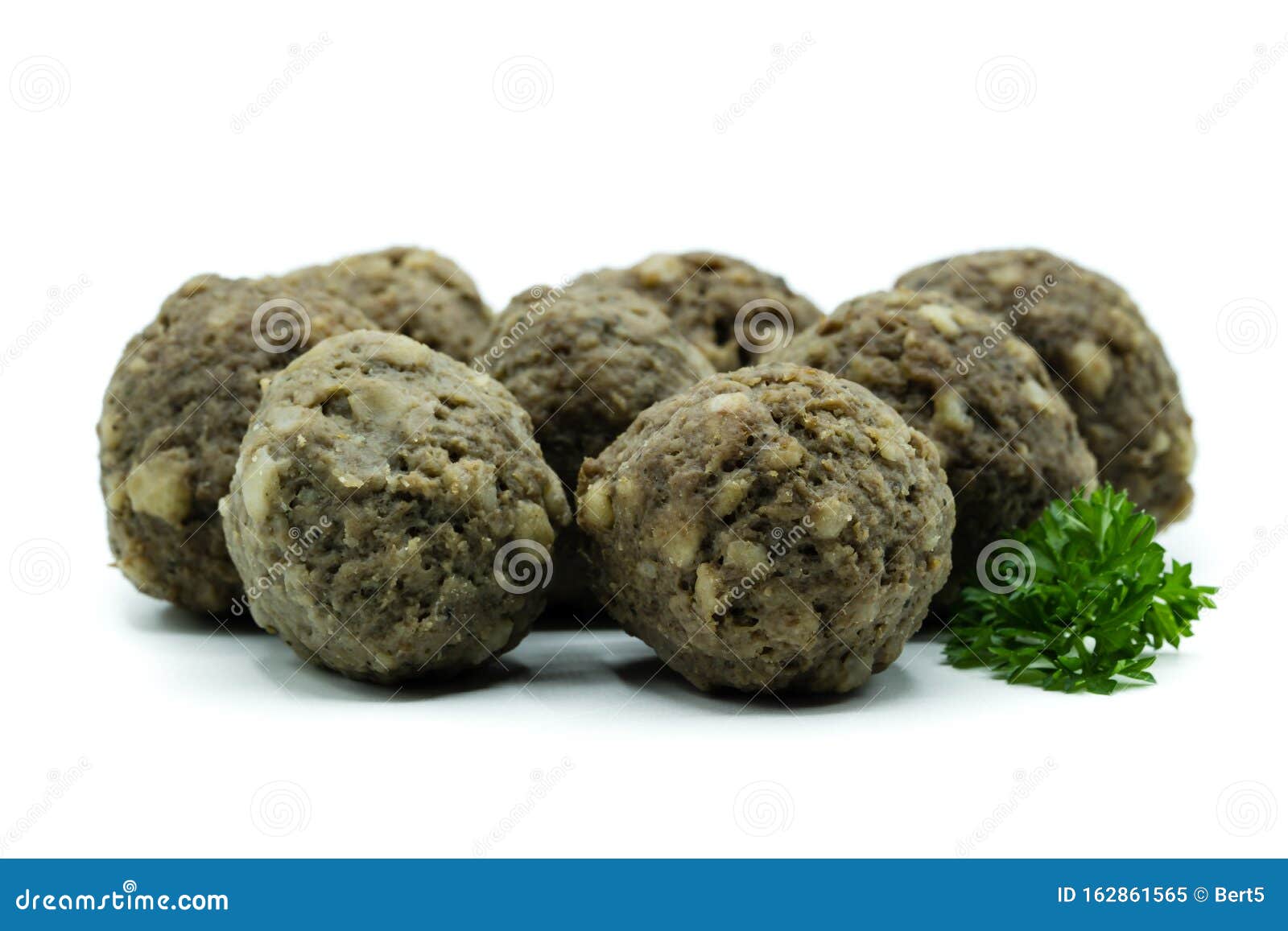 German Liver Dumplings Isolated on White Background Stock Image - Image ...