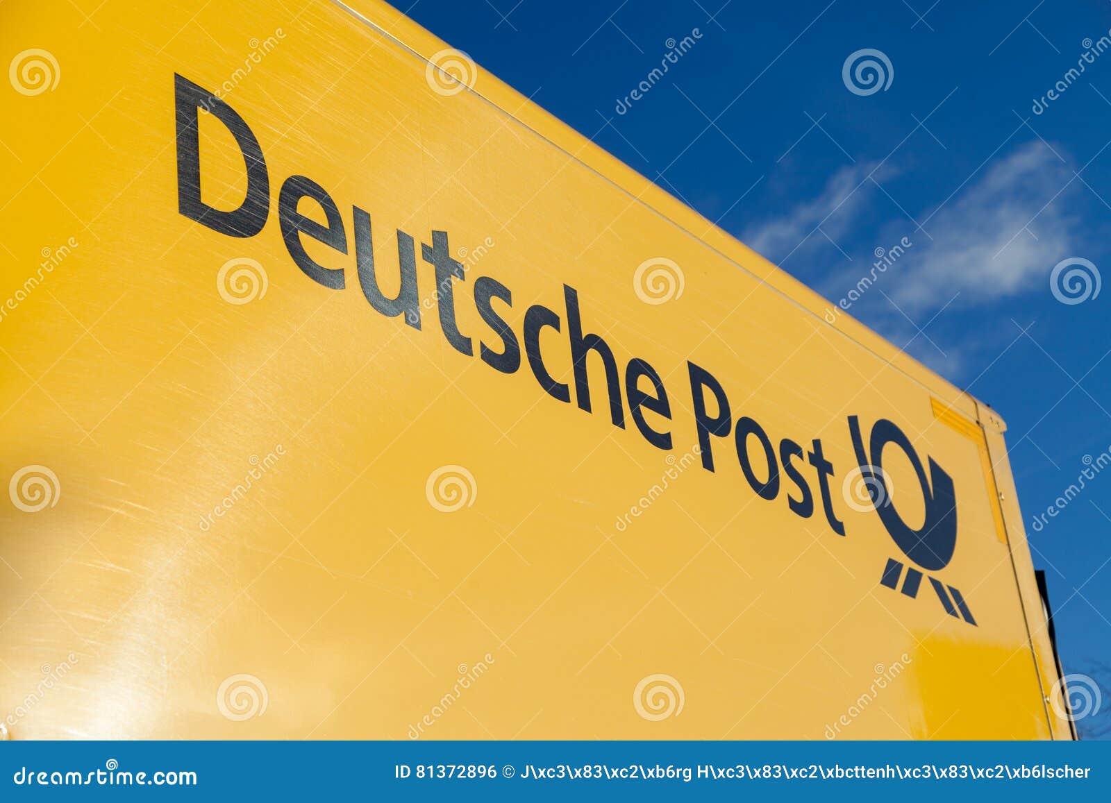 German Mail Service Deutsche Post Logo on a Yellow Container Editorial ...