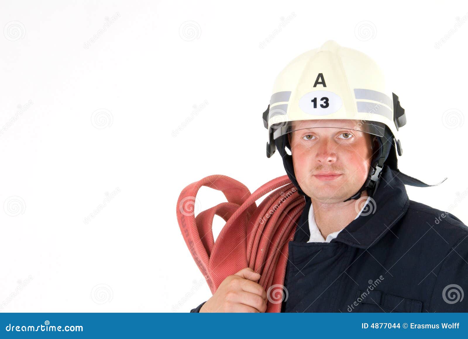 German male firefighter stock photo. Image of occupation - 4877044