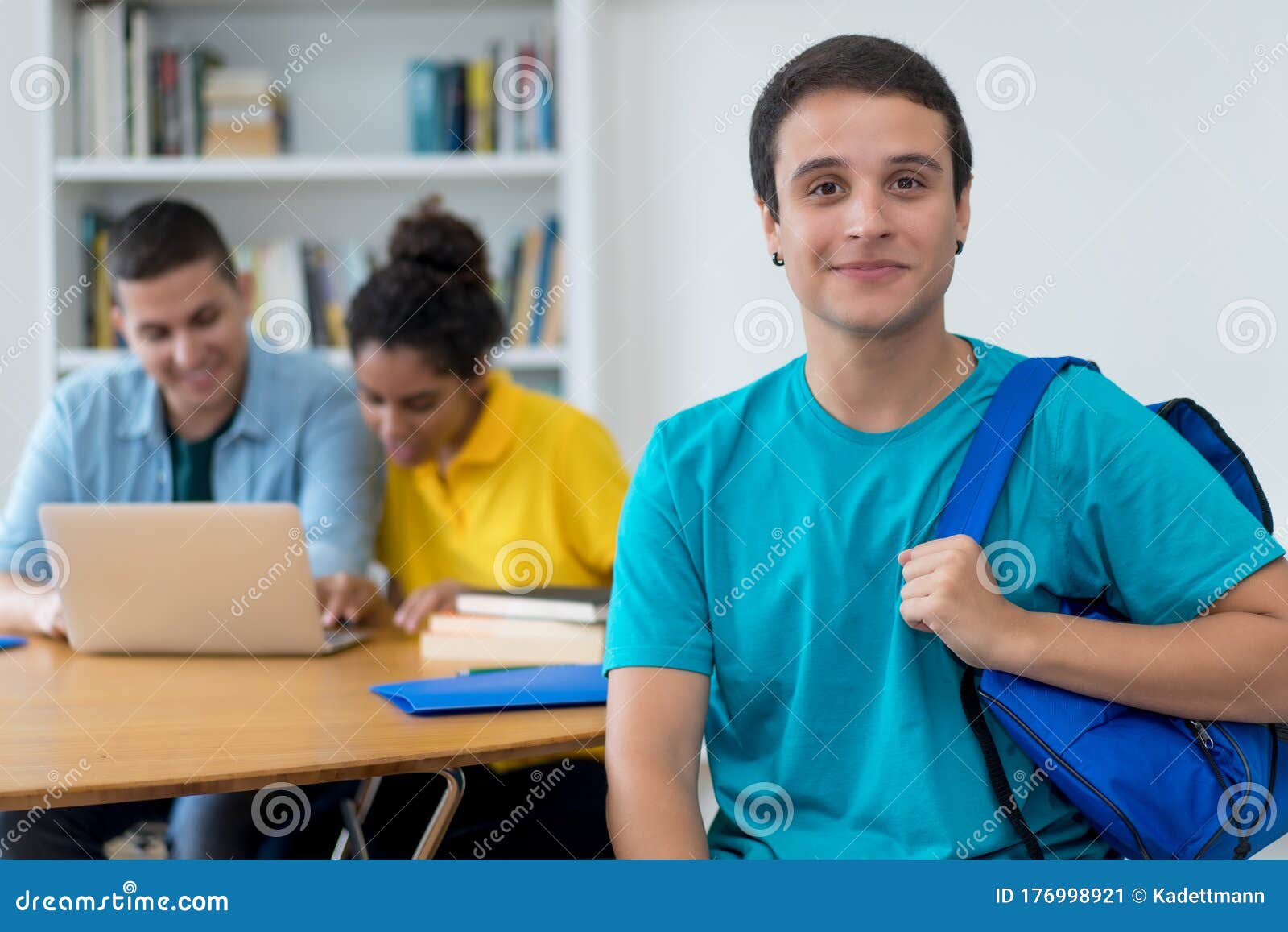 German Male Student with Group of Computer Science Students Stock Image ...