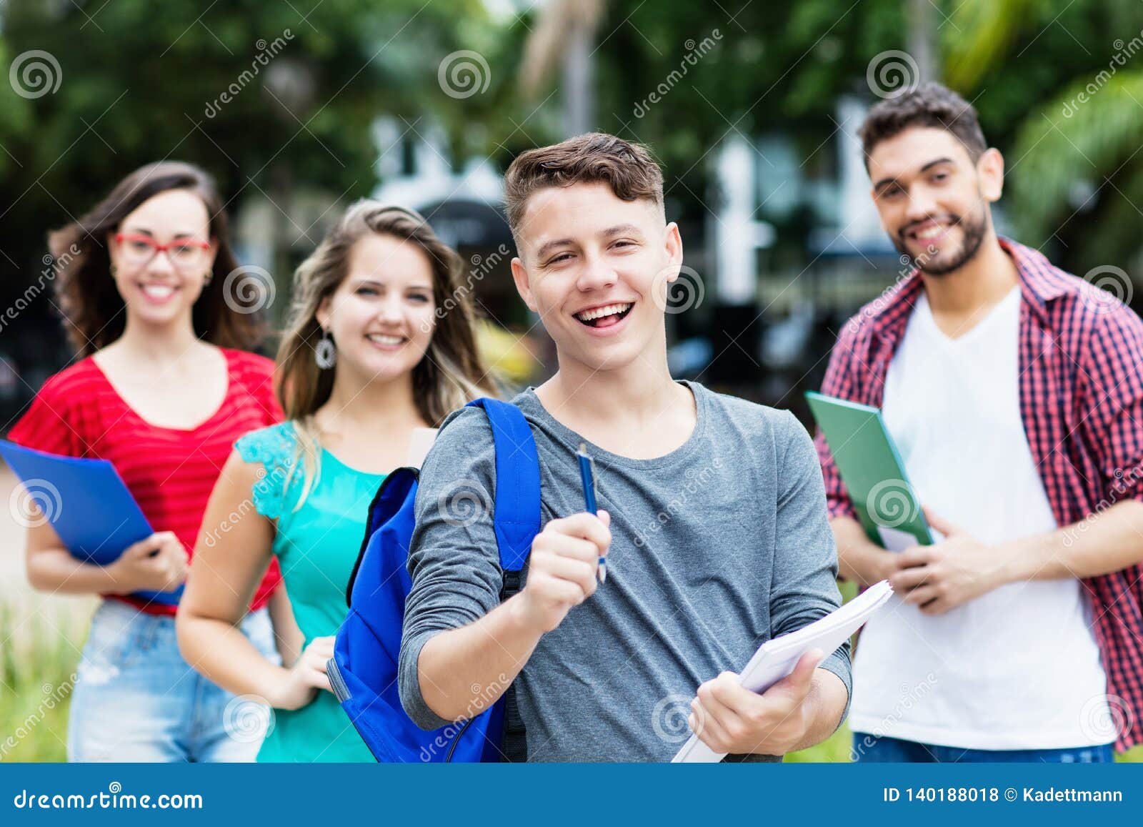 German Male Student with Group of Other Students Stock Photo - Image of ...
