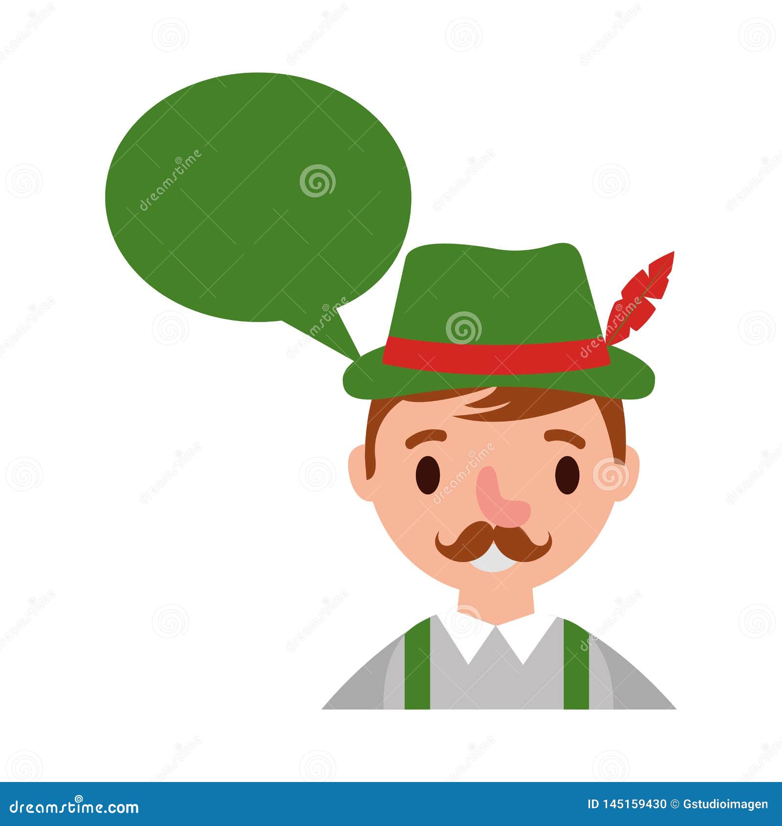 German Man Talking with Typical Costume Stock Vector - Illustration of ...