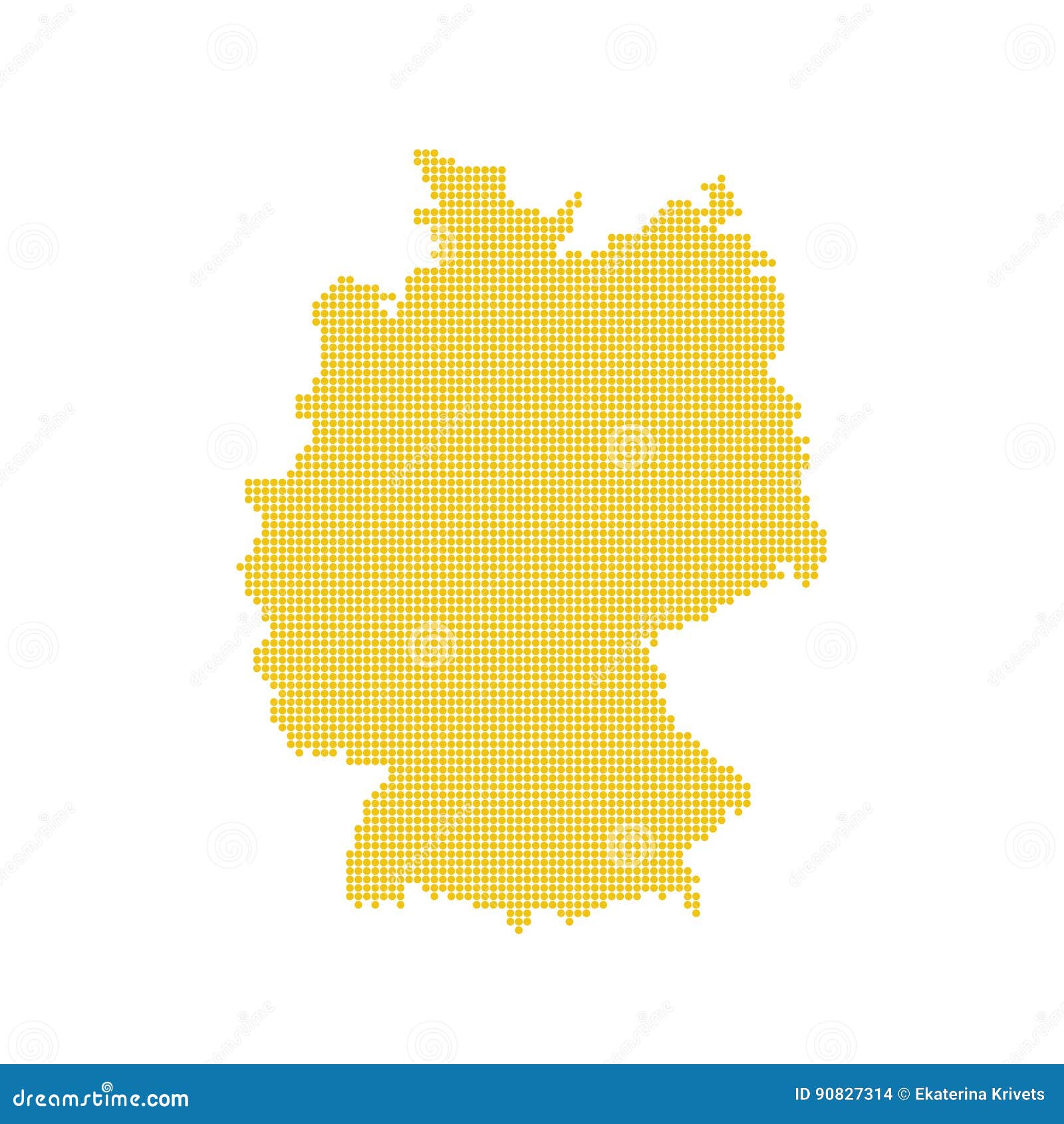 German Map Isolated. Dotted Germany Map Yellow Royalty-Free Stock Image ...