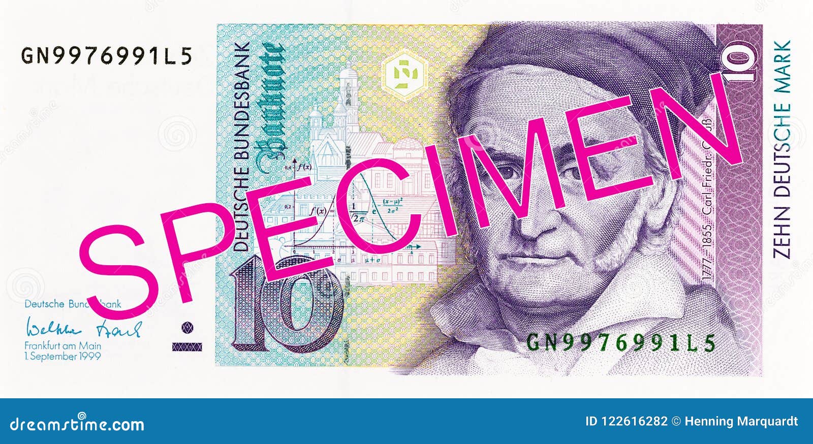 10 German Mark Bank Note Obverse Stock Photo - Image of economy ...