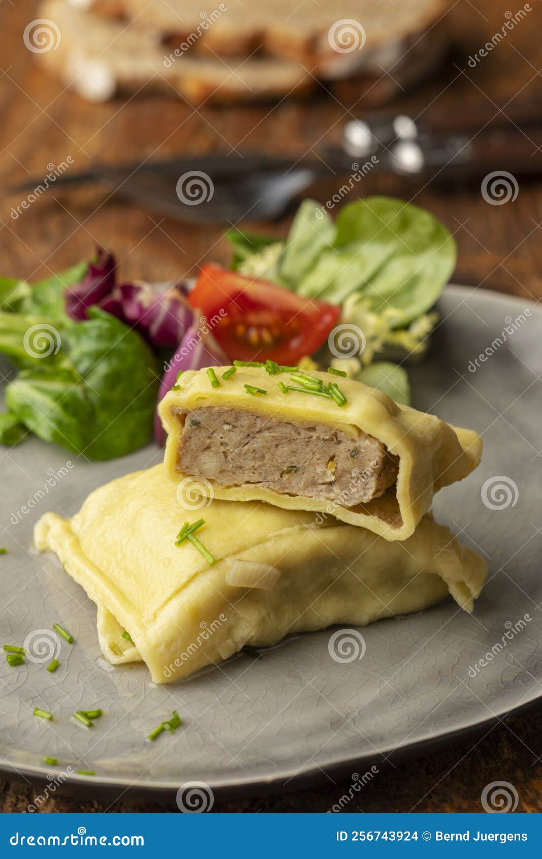 German maultasche stock photo. Image of eating, dumplings - 256743924
