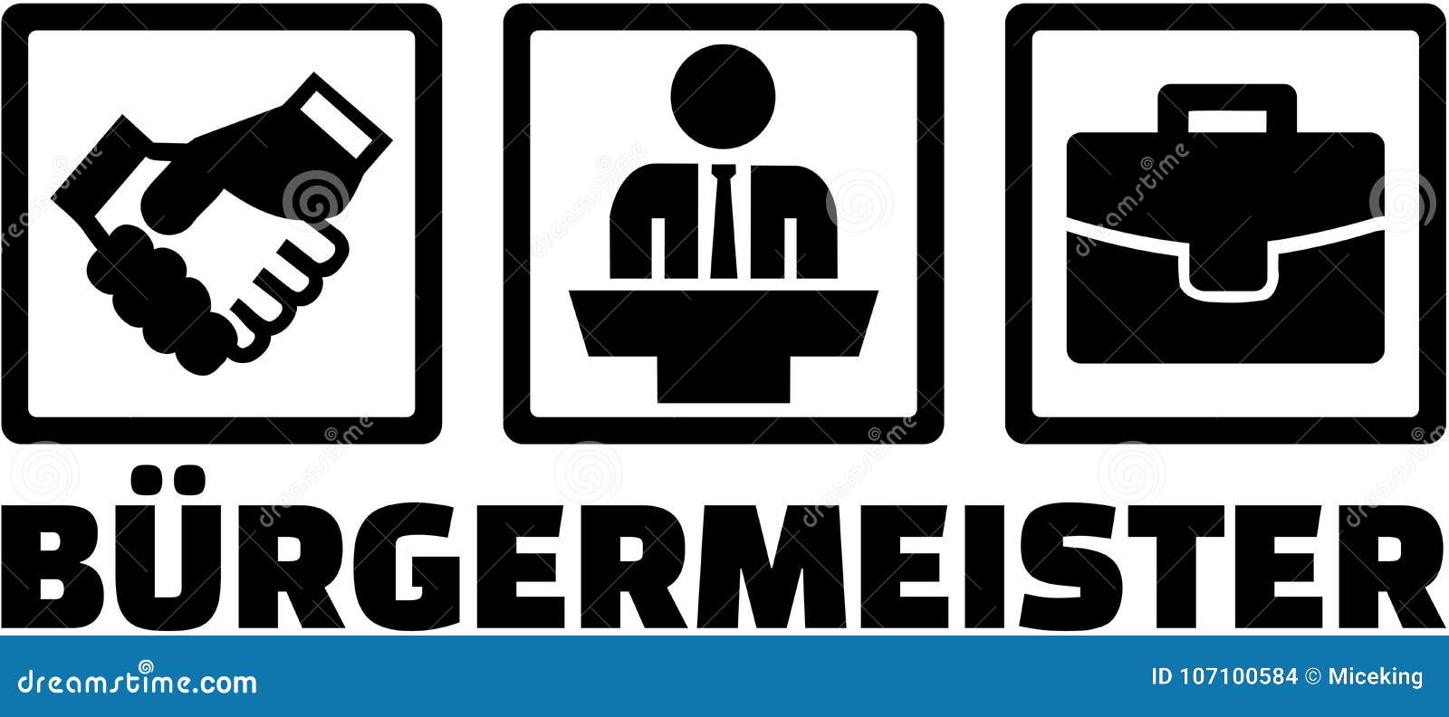 German mayor with icons stock vector. Illustration of symbol - 107100584