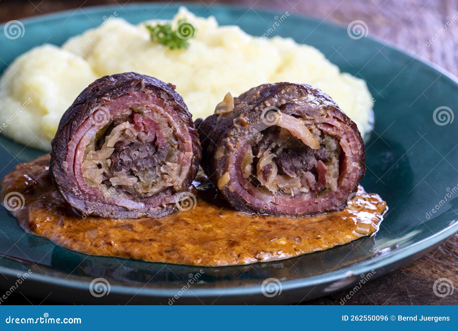 German meat roulade stock photo. Image of kluski, home - 262550096